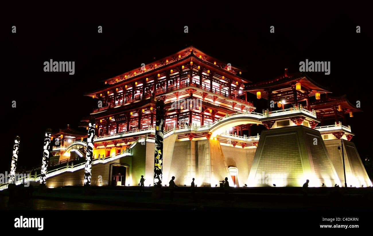 Night scenes of Tang Paradise in Xian, China Stock Photo - Alamy