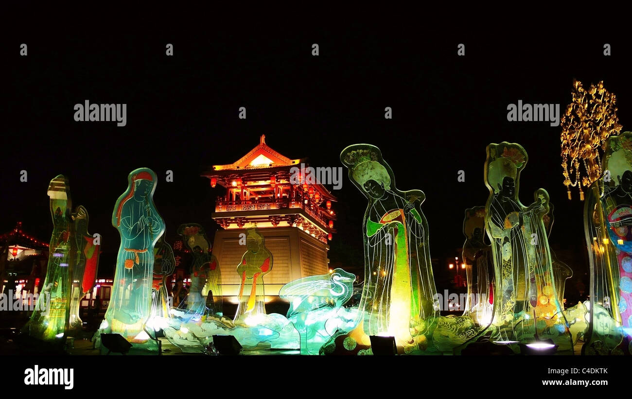 Night scenes of Tang Paradise in Xian, China Stock Photo - Alamy