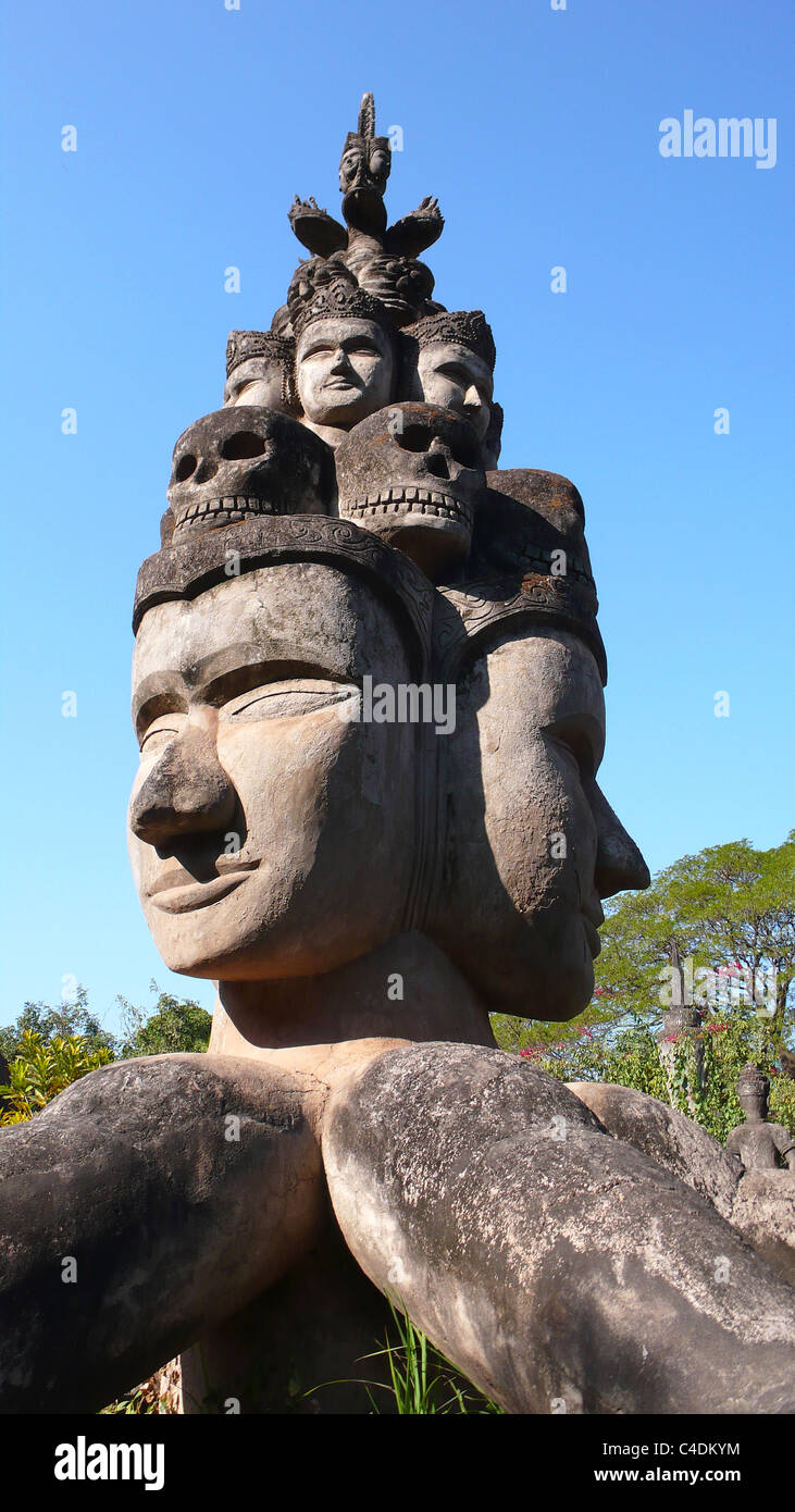 Big stone sculpture of Buddha in the Laos Stock Photo - Alamy