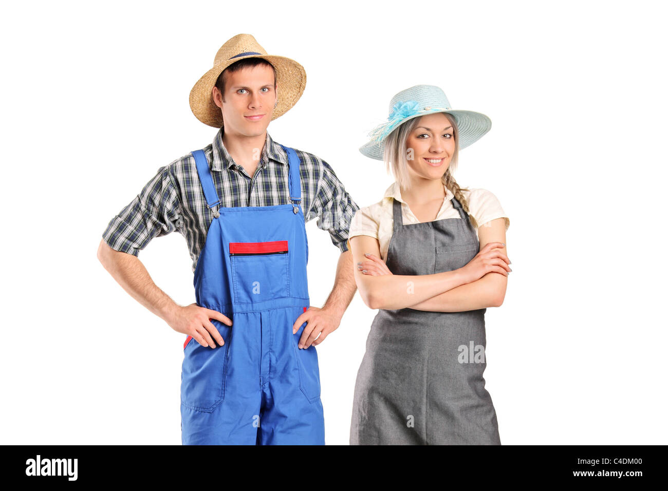 Portrait of two farmers posing Stock Photo - Alamy