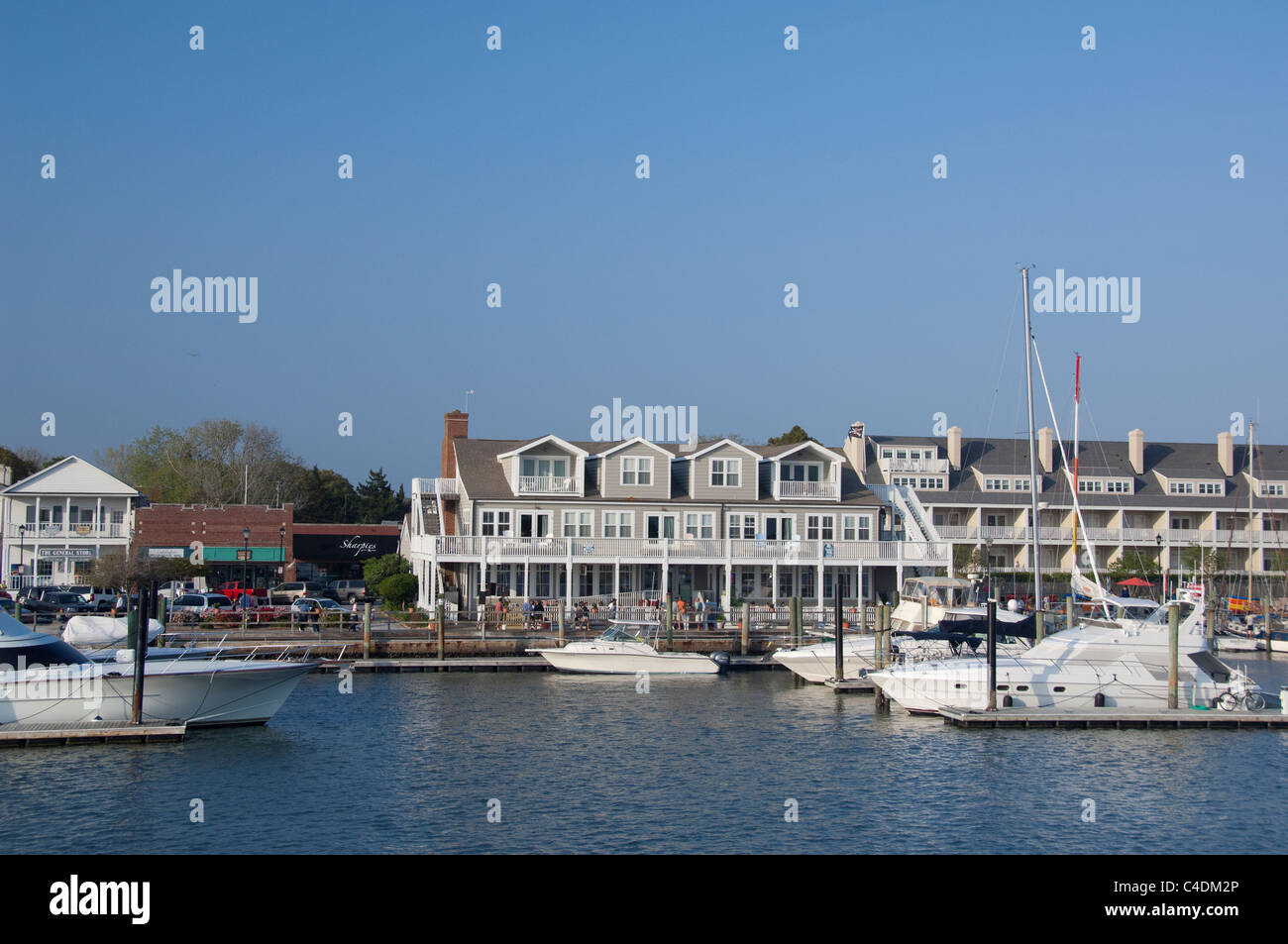 North Carolina, Beaufort. Historic downtown waterfront pier area Stock ...