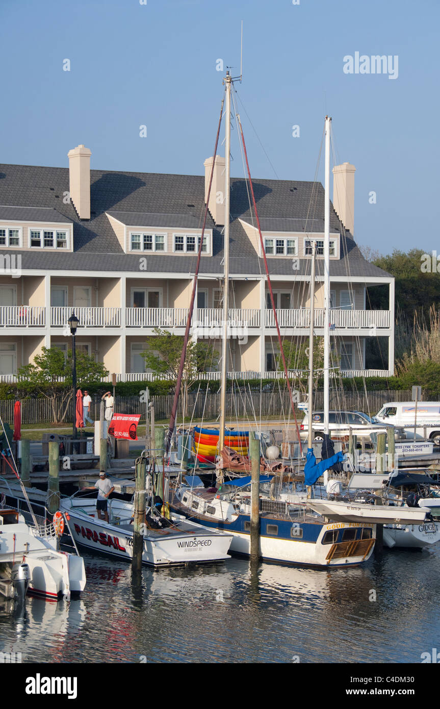 North Carolina, Beaufort. Historic downtown waterfront pier area Stock ...