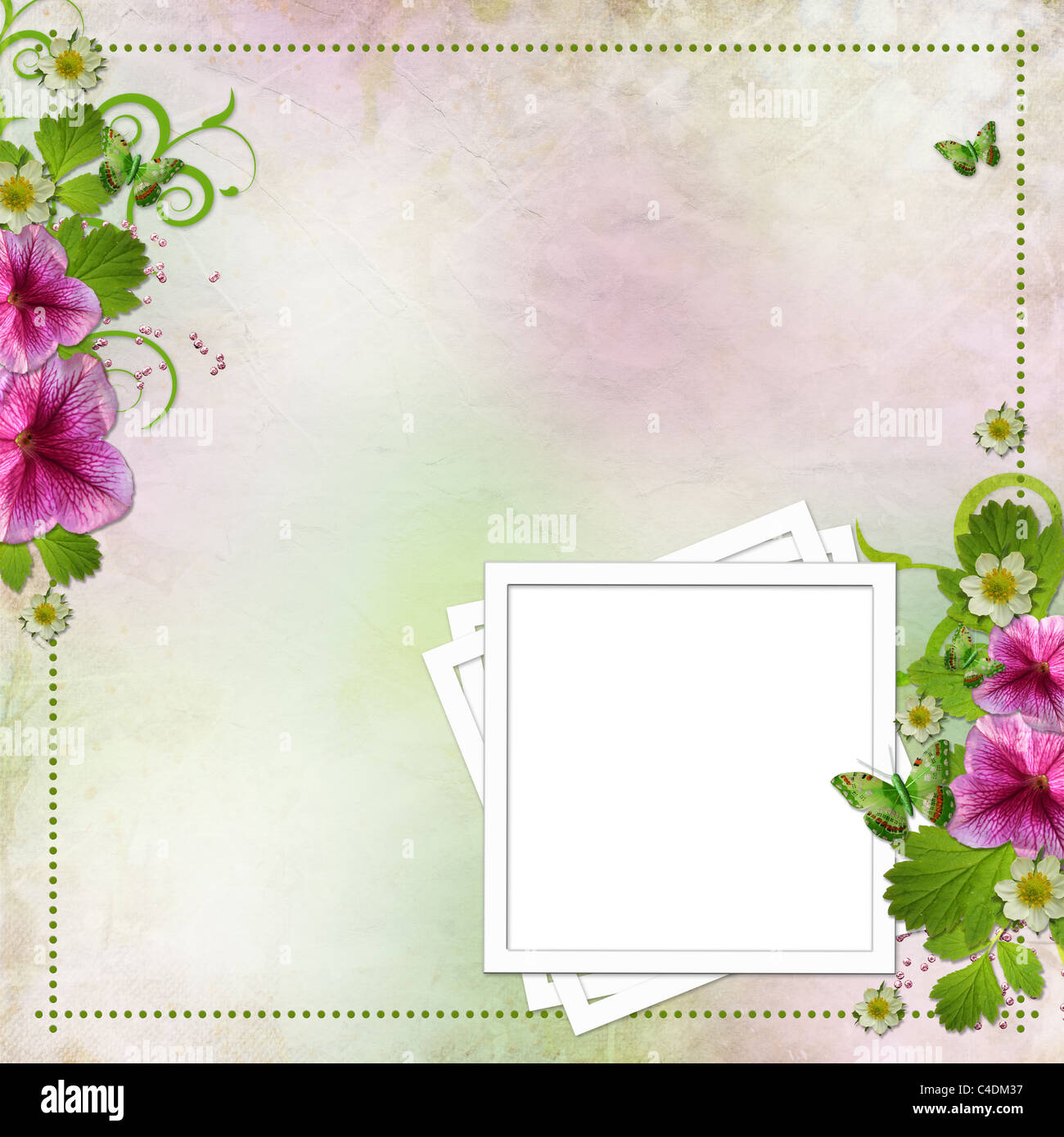 Background for congratulation card in pink and green Stock Photo - Alamy