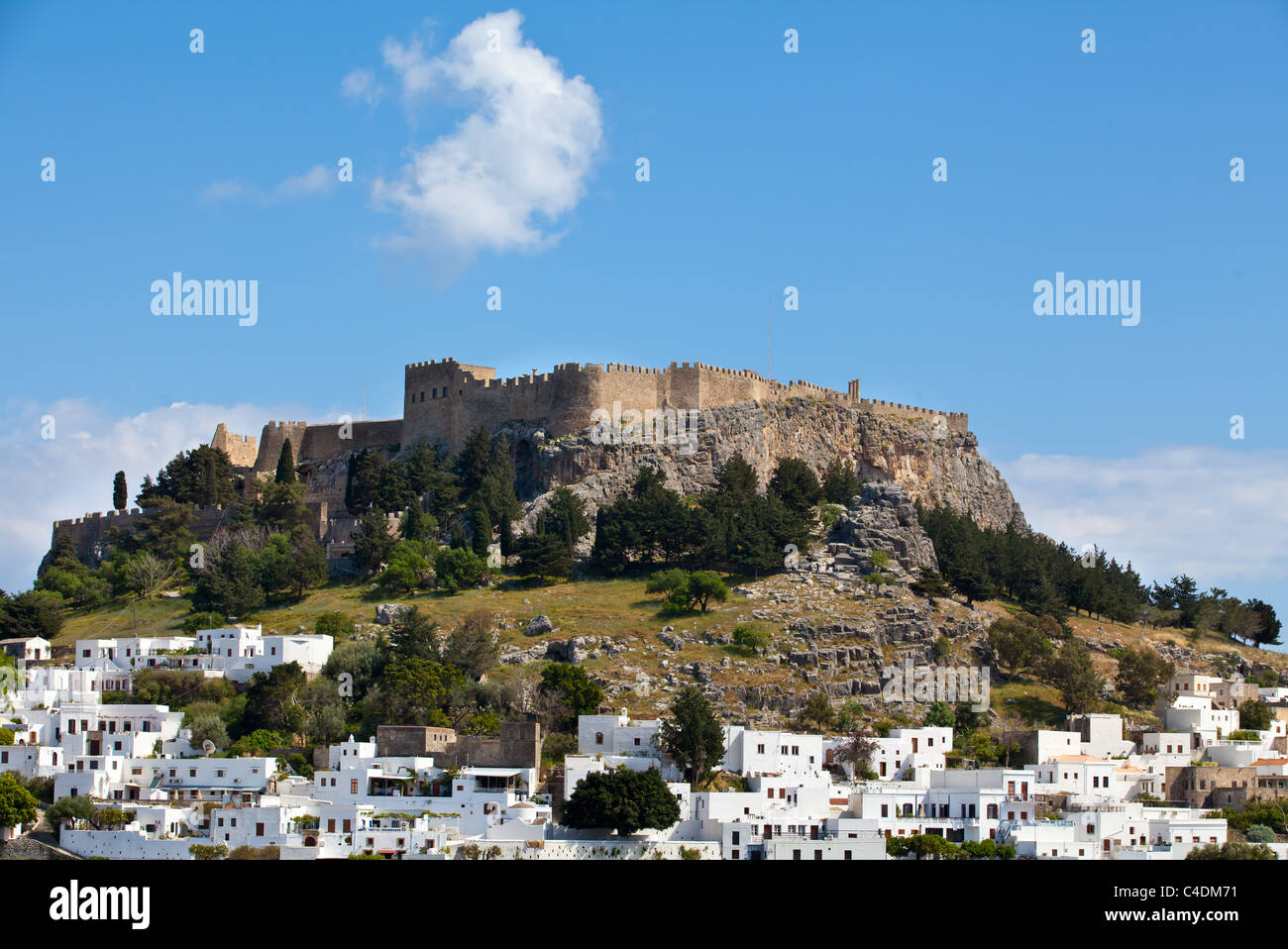 Lindos Castle Rhodes Greece Stock Photo - Alamy