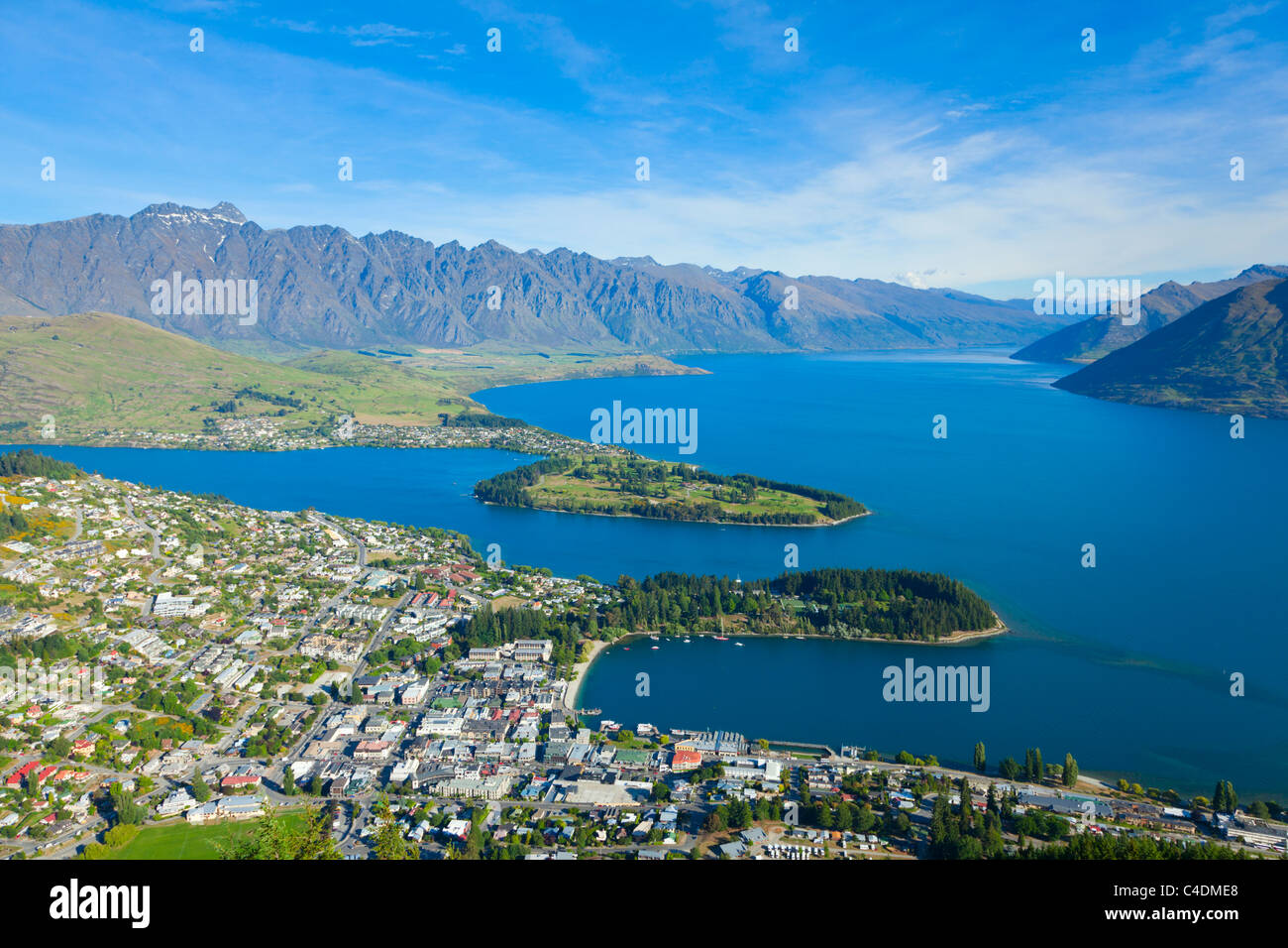 Queenstown new zealand cityscape aerial hi-res stock photography and ...