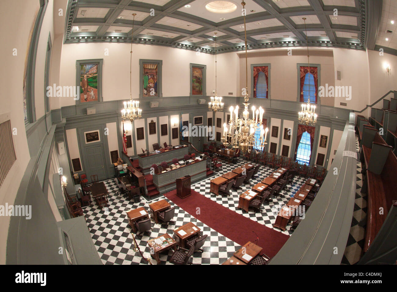 Delaware Senate chamber in the State House (capitol) in Dover Stock ...