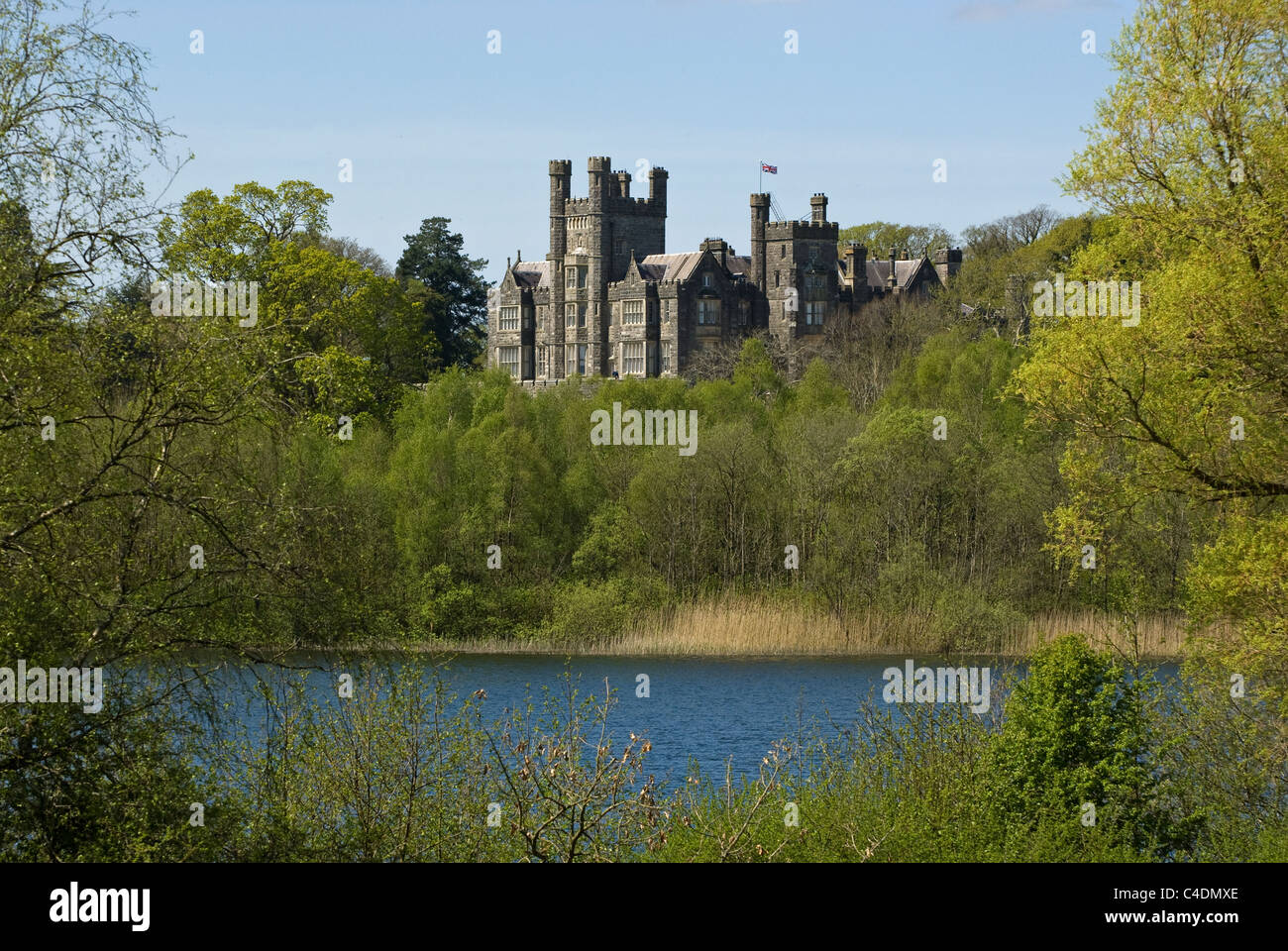 19thC, Century, Crom Castle in Summer, Upper Lough Erne, County ...