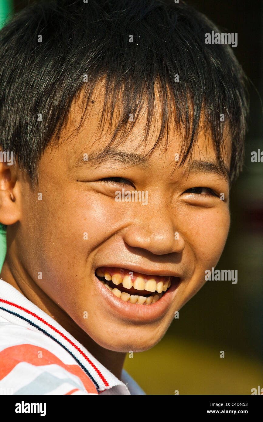 Vietnamese boy with big smile Stock Photo - Alamy