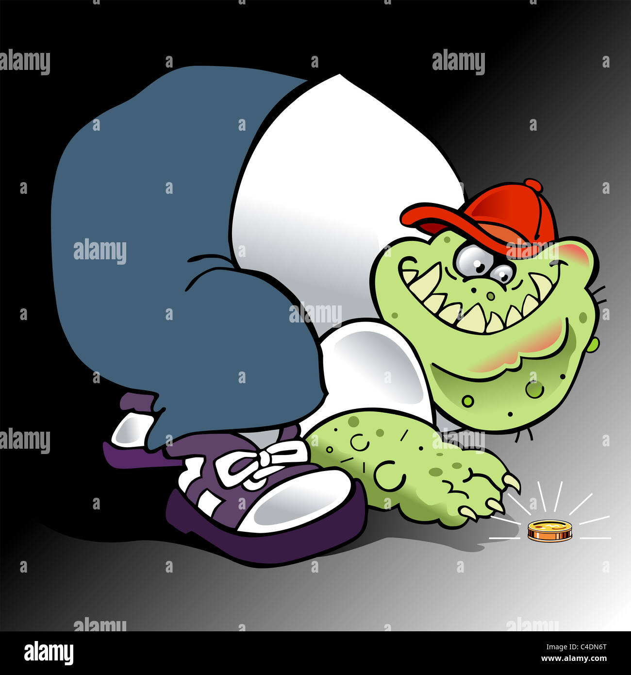 monster picking up penny Stock Photo - Alamy