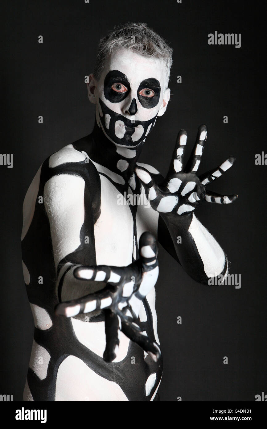Body paint skeleton Stock Photo - Alamy