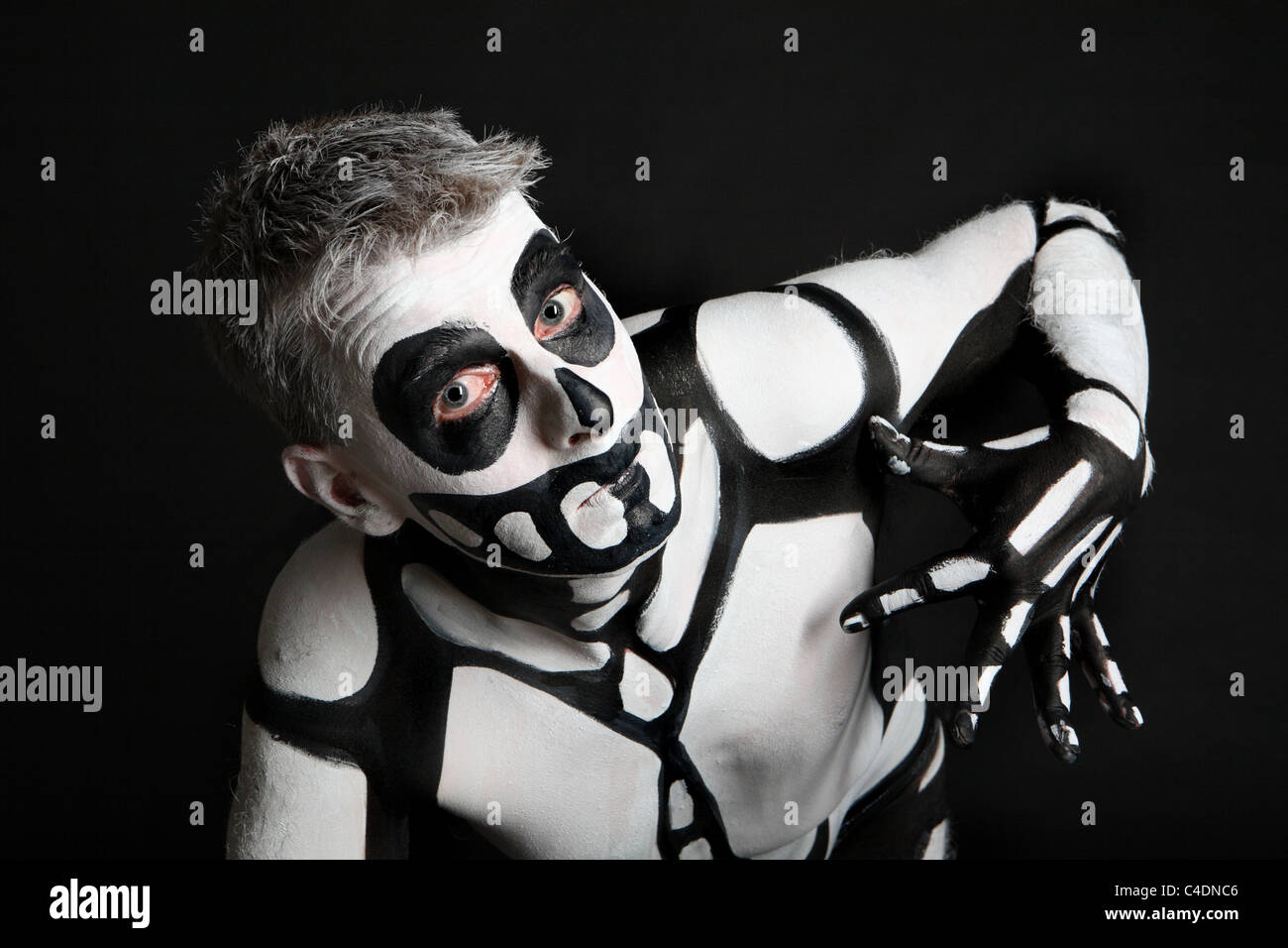 Body paint skeleton Stock Photo - Alamy