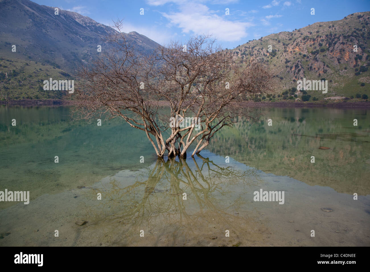 Greece Crete Island Lake Kournas Stock Photo - Alamy