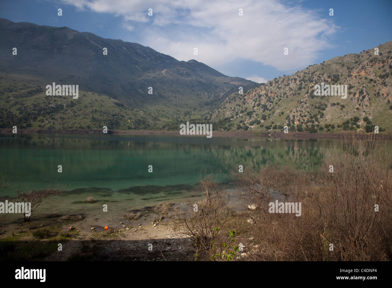 Greece Crete Island Lake Kournas Stock Photo - Alamy