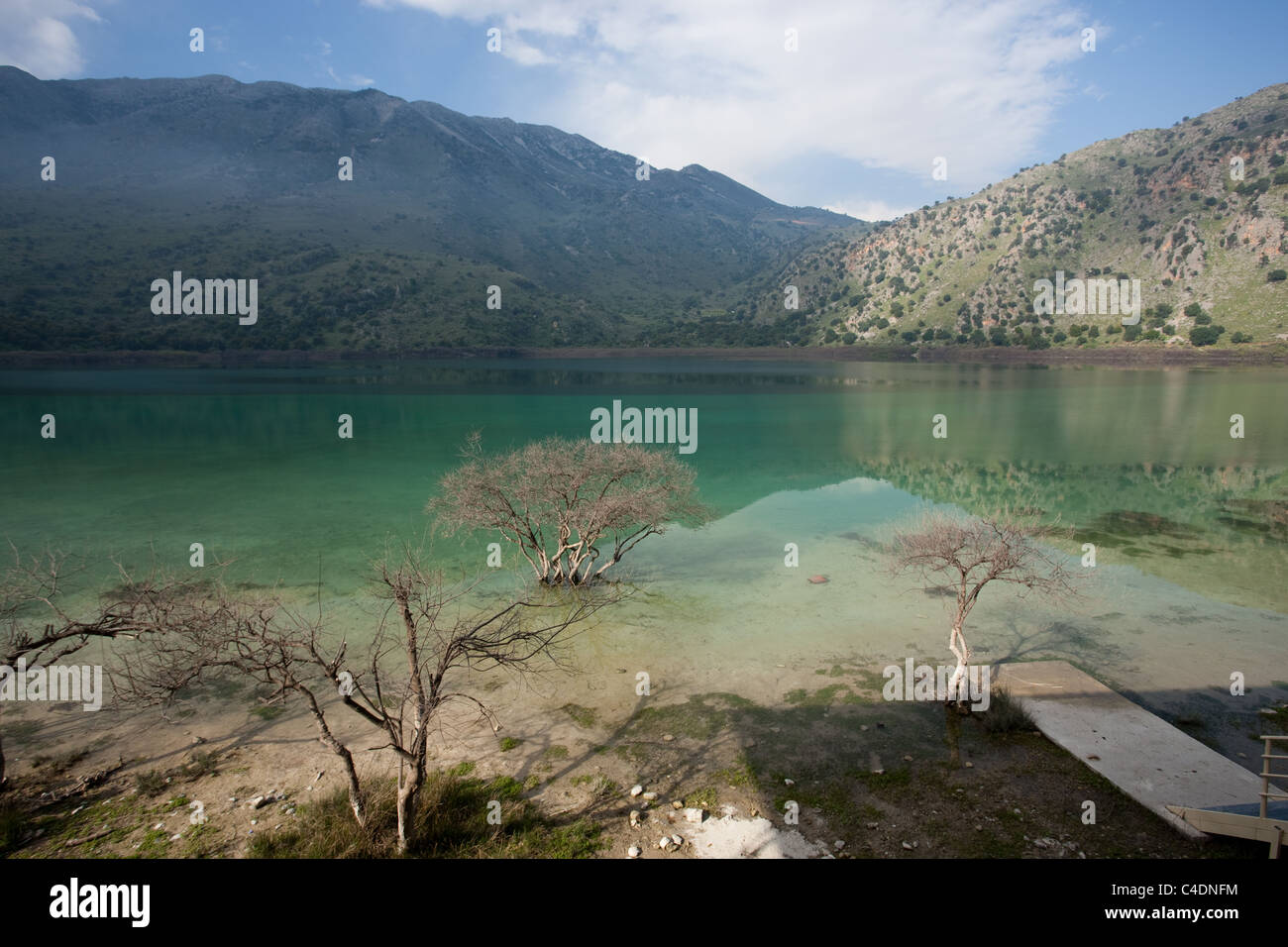 Greece Crete Island Lake Kournas Stock Photo - Alamy