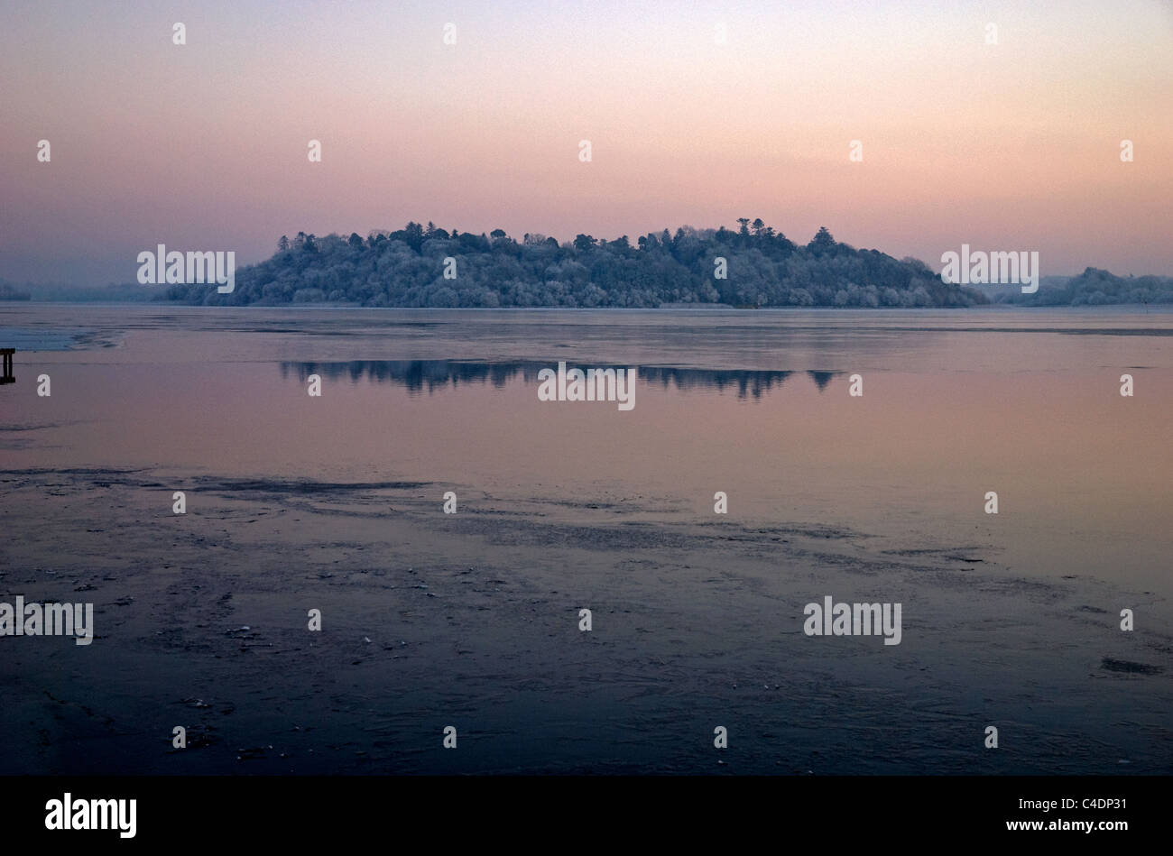Inish Rath Island in Winter, Hare Krishna Community, Upper Lough Erne ...
