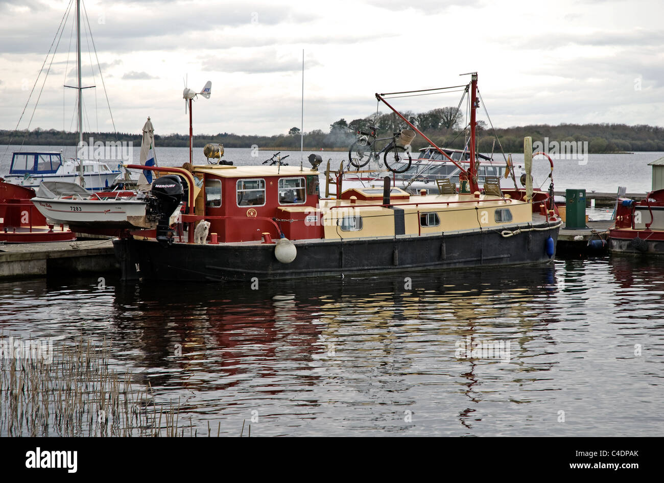 Barge in Knockninny Marina, Upper Lough Erne, County Fermanagh ...