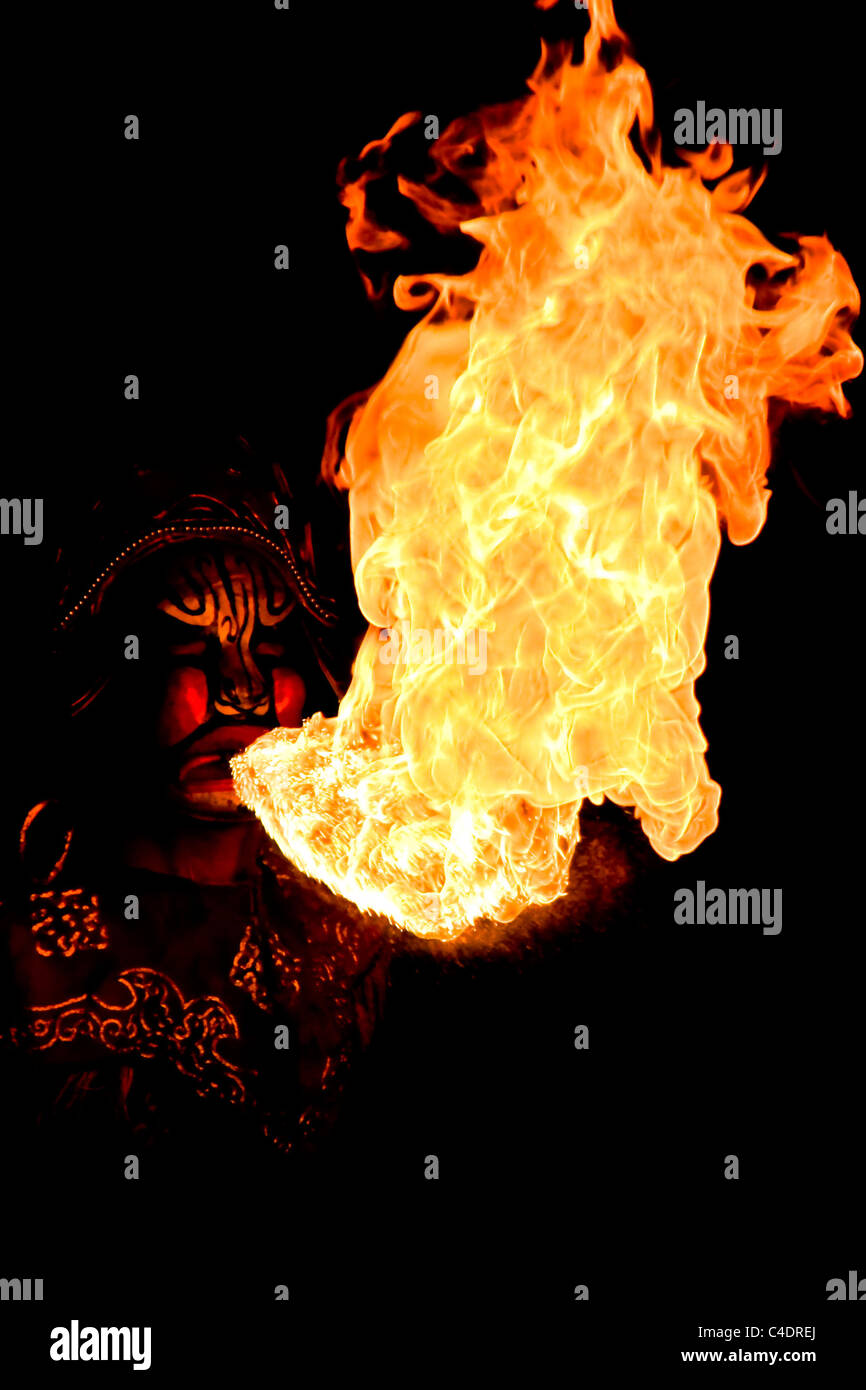 Changing faces fire breathing hi-res stock photography and images - Alamy