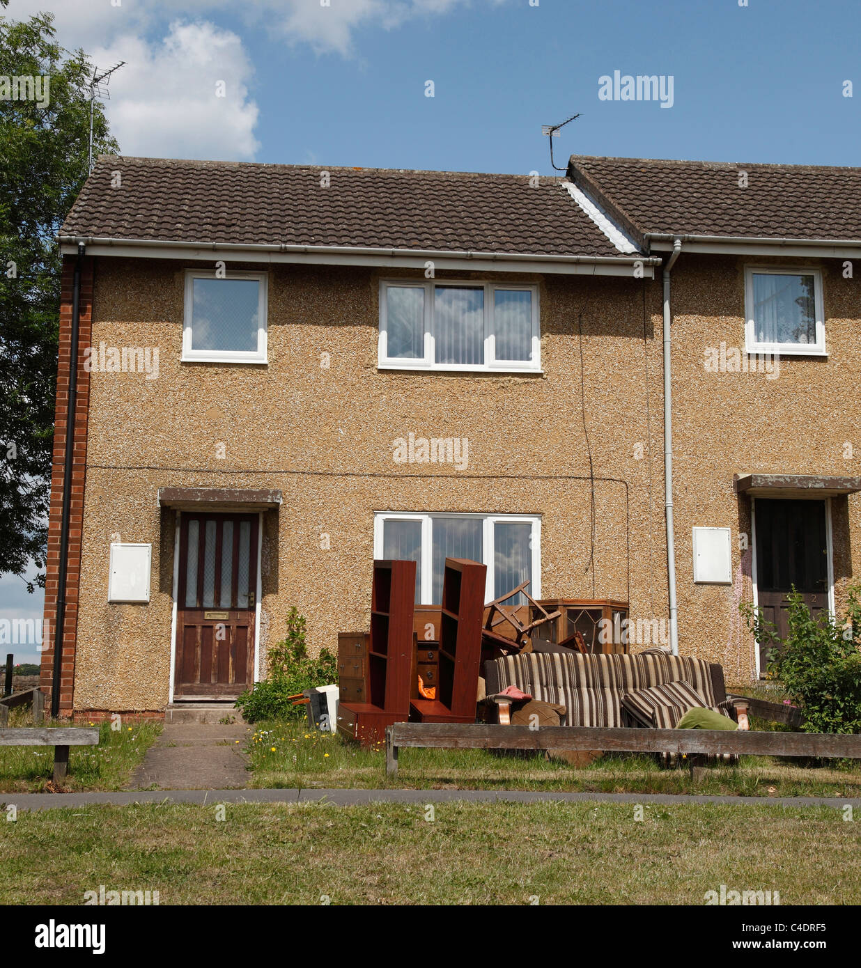 Old furniture left outside a house in Nottingham, England, U.K Stock ...