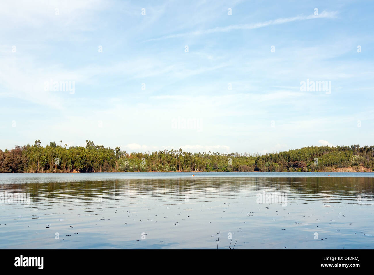 Rural landscape reflected on a river, in Portugal Stock Photo - Alamy