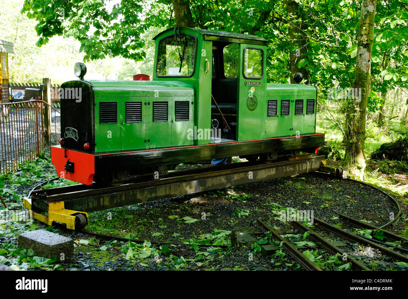 Narrow gauge railway engine on a turntable, Torosay, Isle of Mull Stock ...