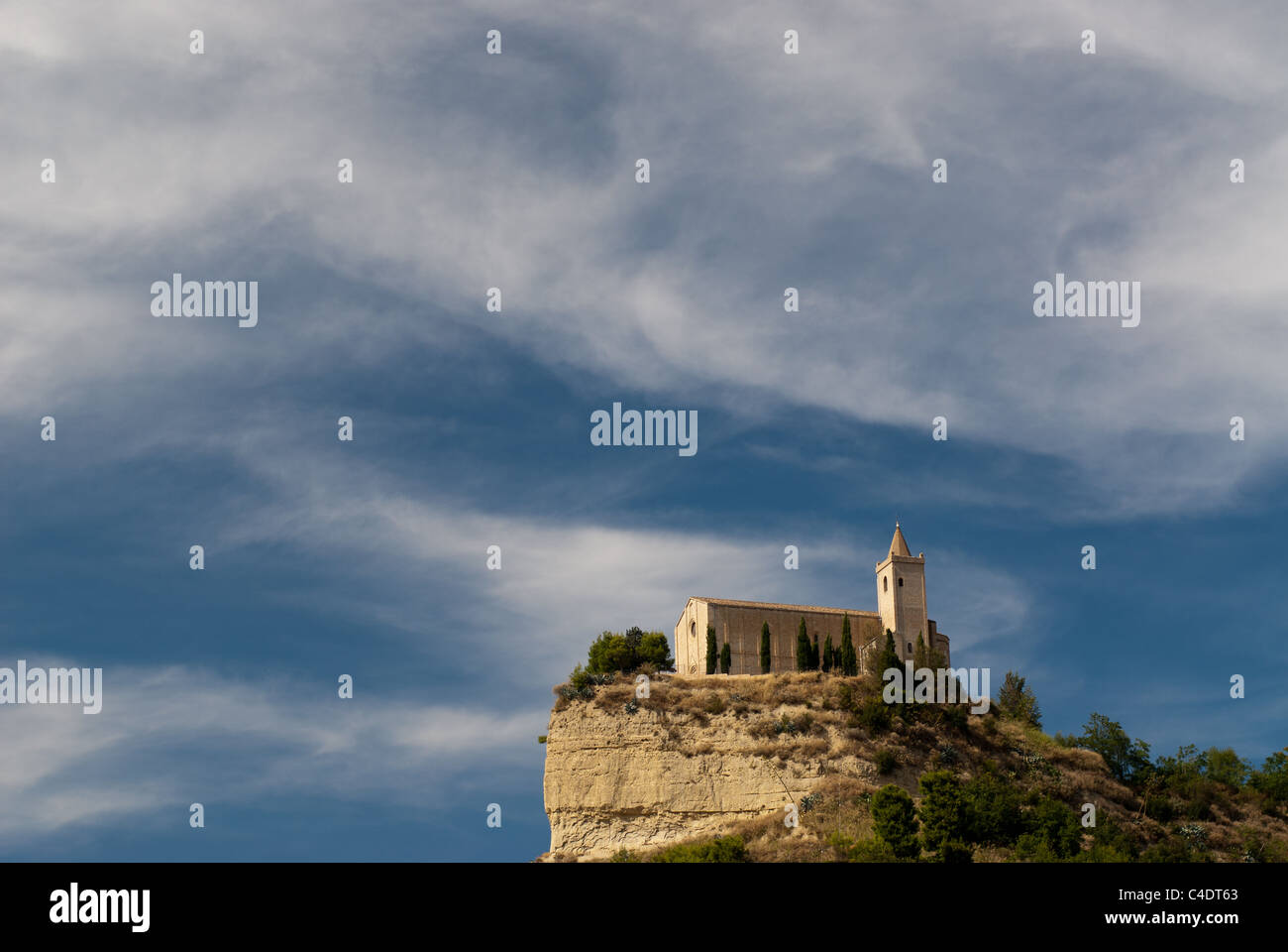 built on a clifftop, Offida, Le Marche, Italy Stock Photo - Alamy