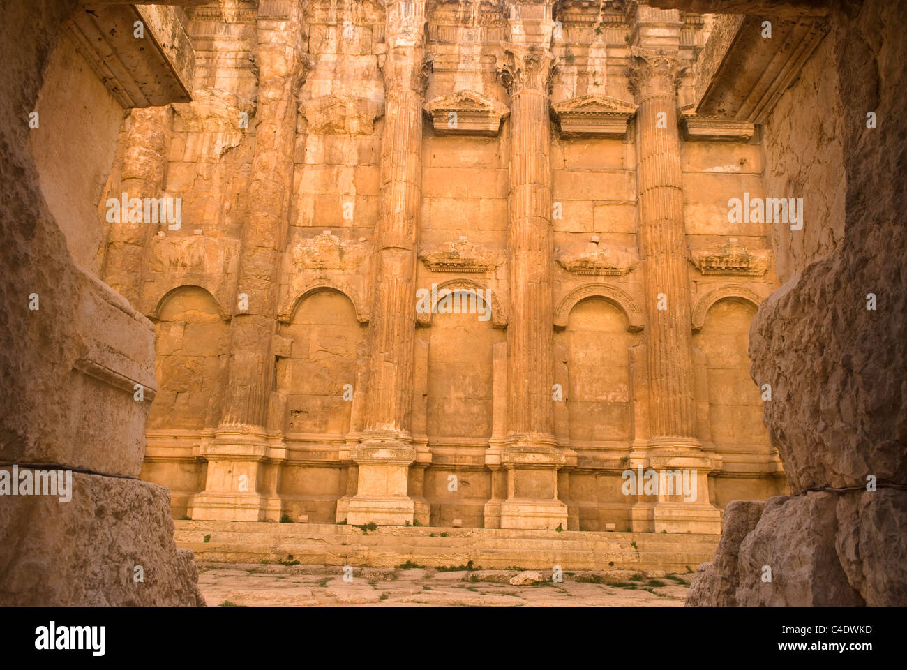 Inside the Temple of Bacchus, Baalbek, Bekaa Valley, Lebanon Stock ...