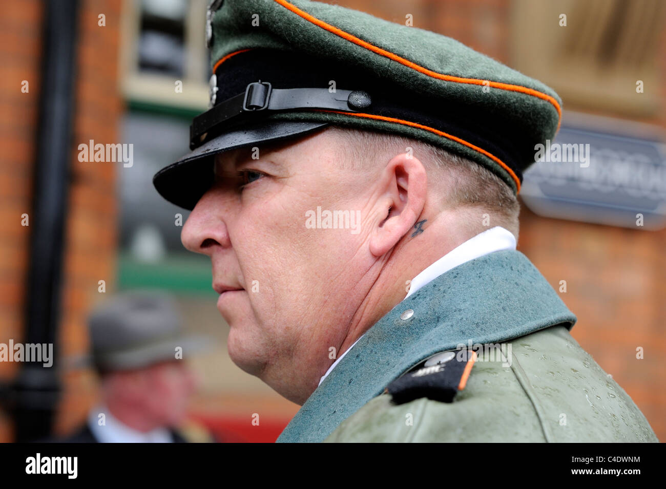 man dressed as Feldgendarmerie, german military police at war ...