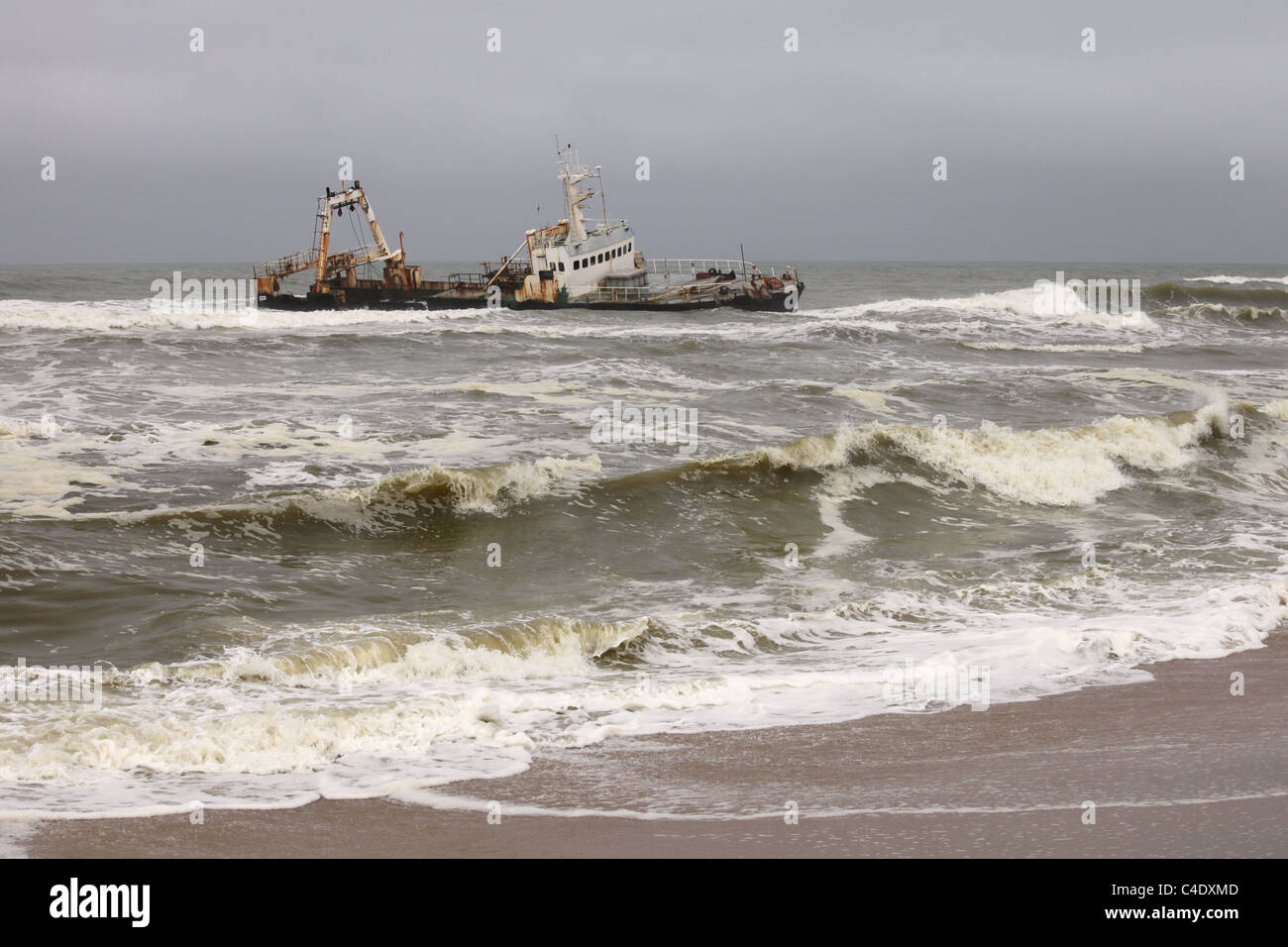 Wreck of the fishing trawler MFV 'Zeila', which ran aground on 25th ...