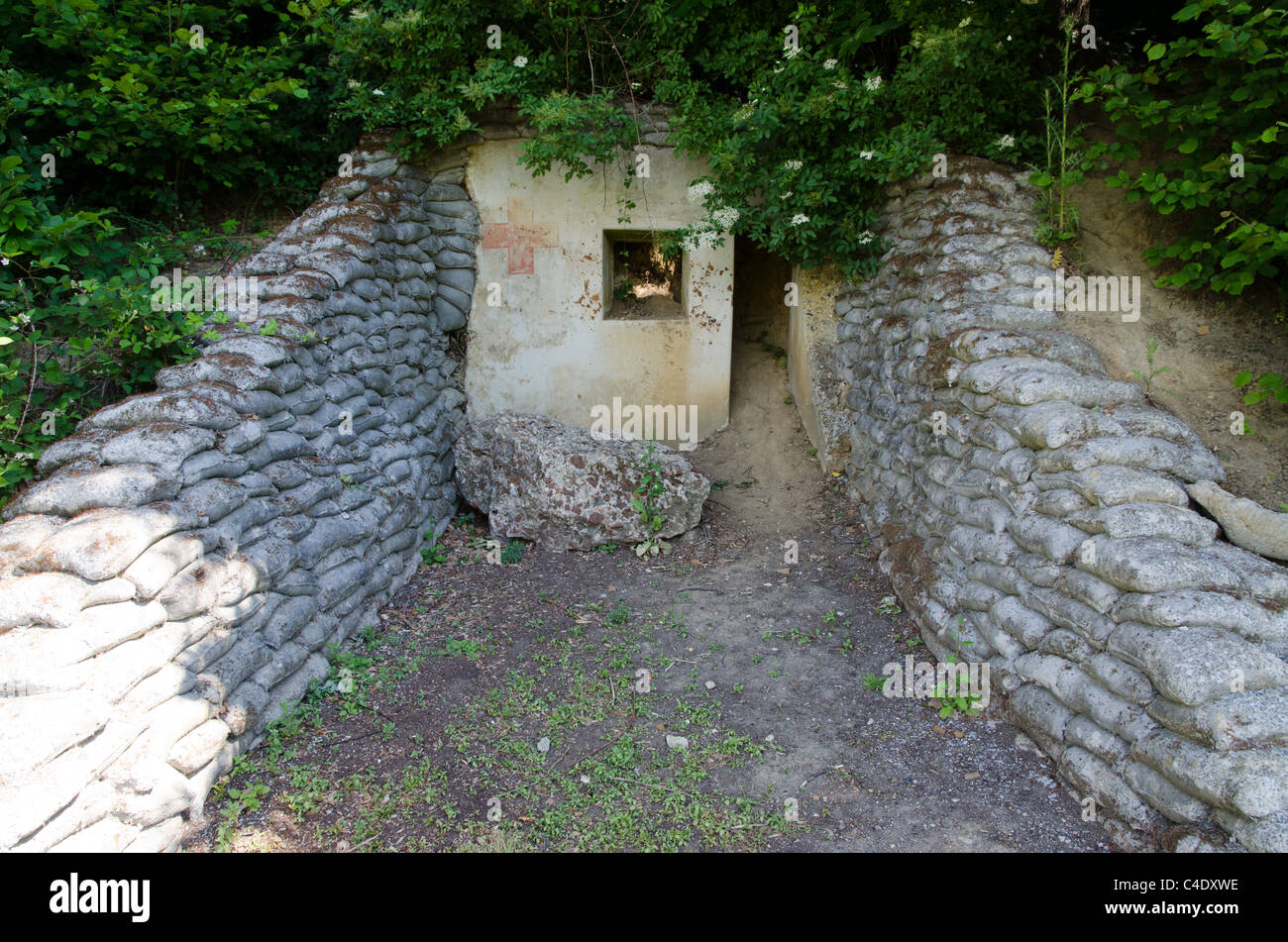 Original British dugout from First World War, Lettenberg, Belgium Stock ...