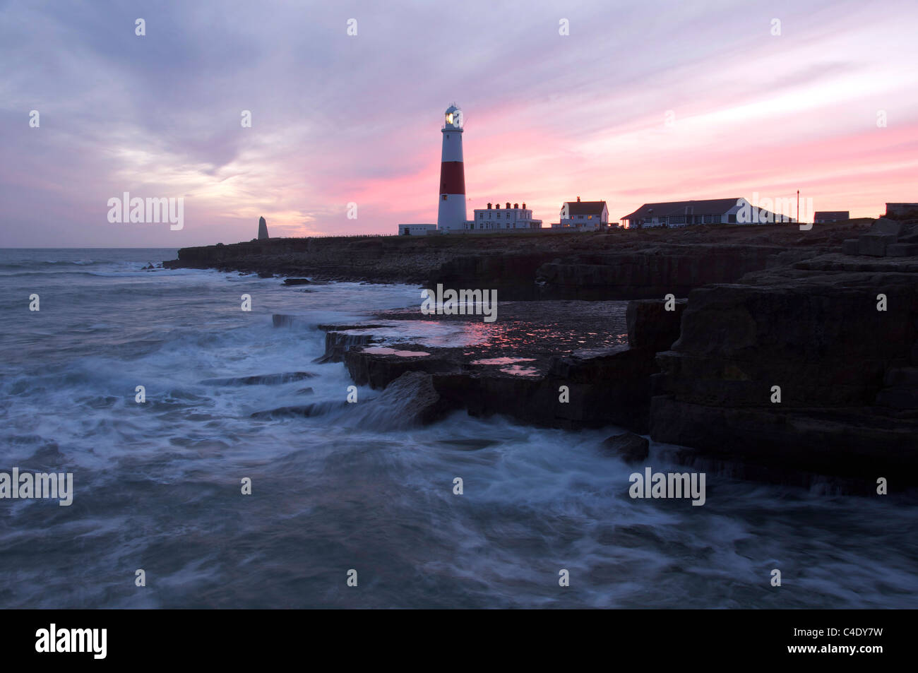 The Trinity House Lighthouse at Portland Bill, on the Isle of Portland ...