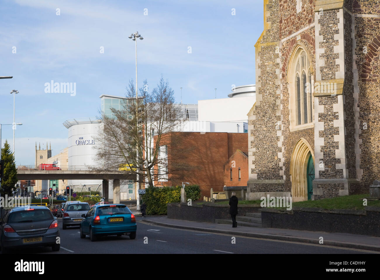 Reading Minster, The Ohracle and part of Saint Giles Church from ...