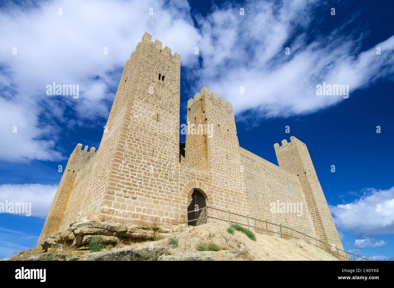 Castle in Sadaba with sky in Saragossa, Spain Stock Photo - Alamy