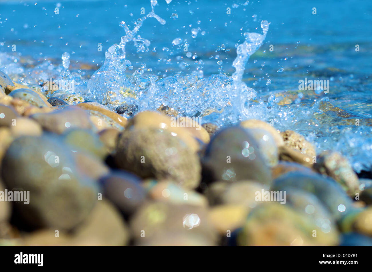 Splash in the mediterranean coast Stock Photo - Alamy