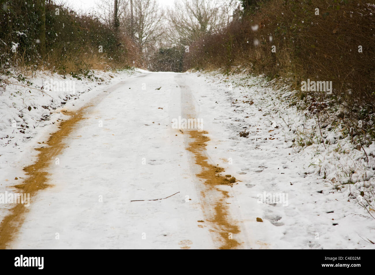 Sand on snow Stock Photo - Alamy