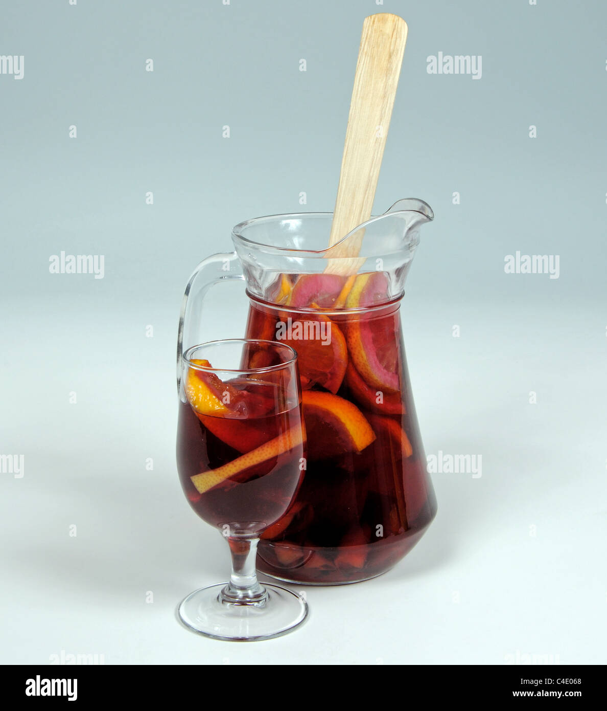 Jug and glass of Spanish Sangria, Urb. Calypso, Costa del Sol, Malaga ...