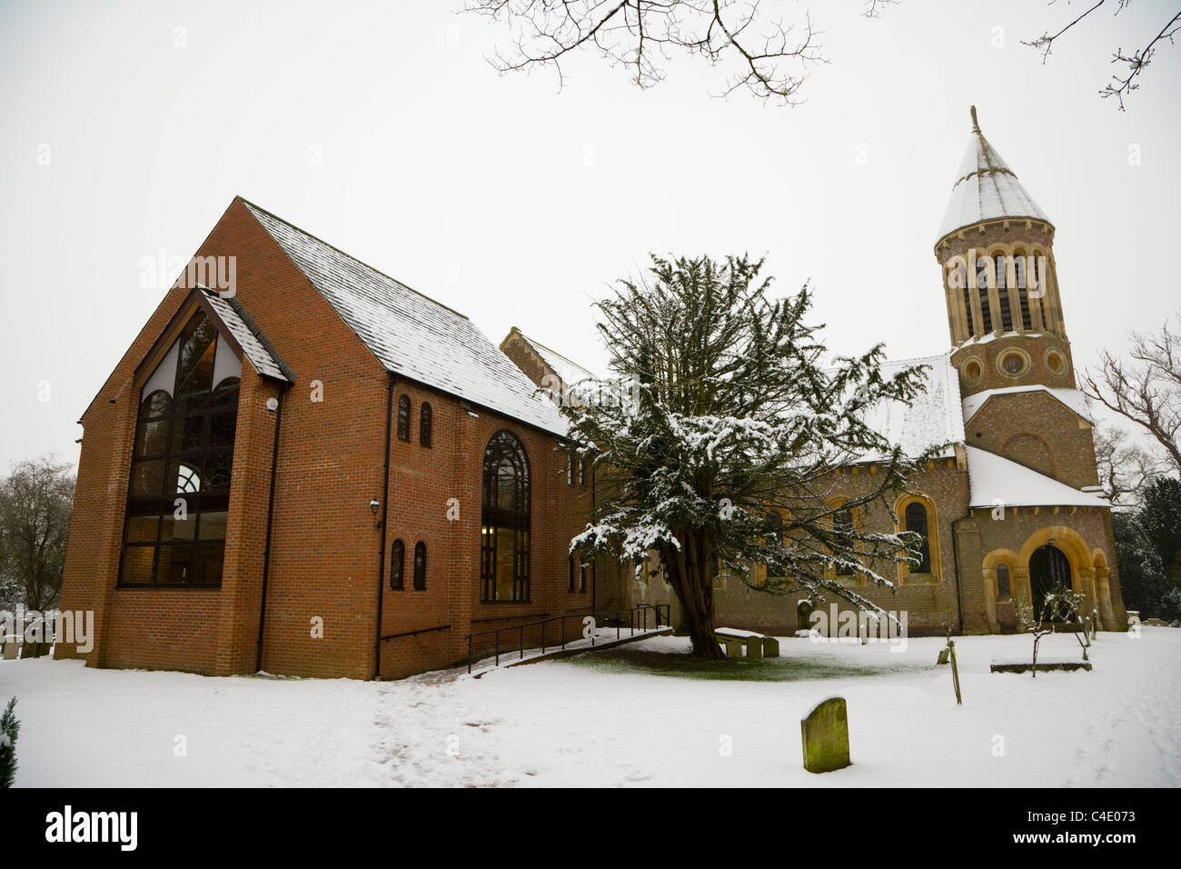 St Mary the Virgin Church in Burghfield at winter Stock Photo - Alamy