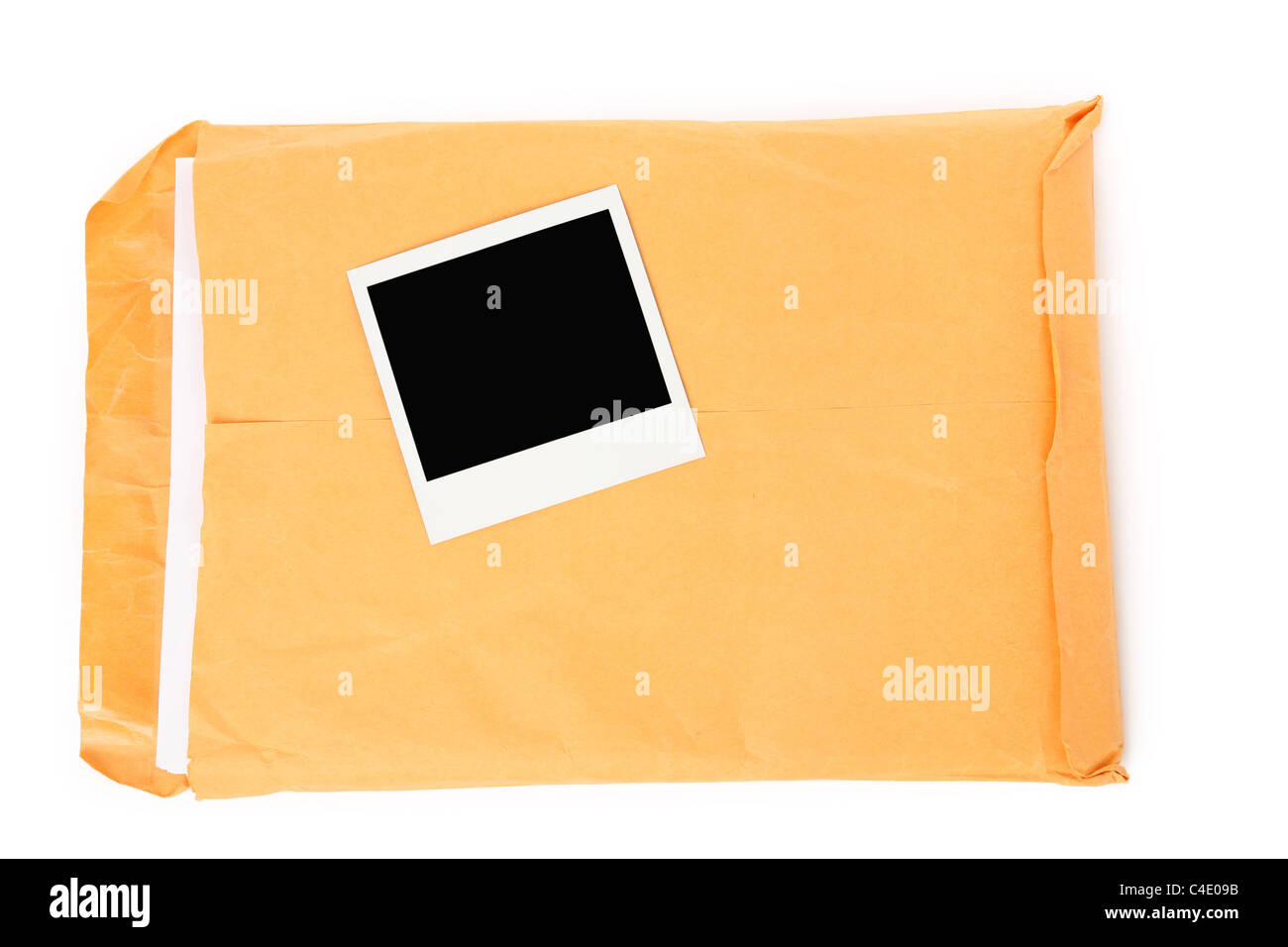 big envelope and photo with white background Stock Photo - Alamy