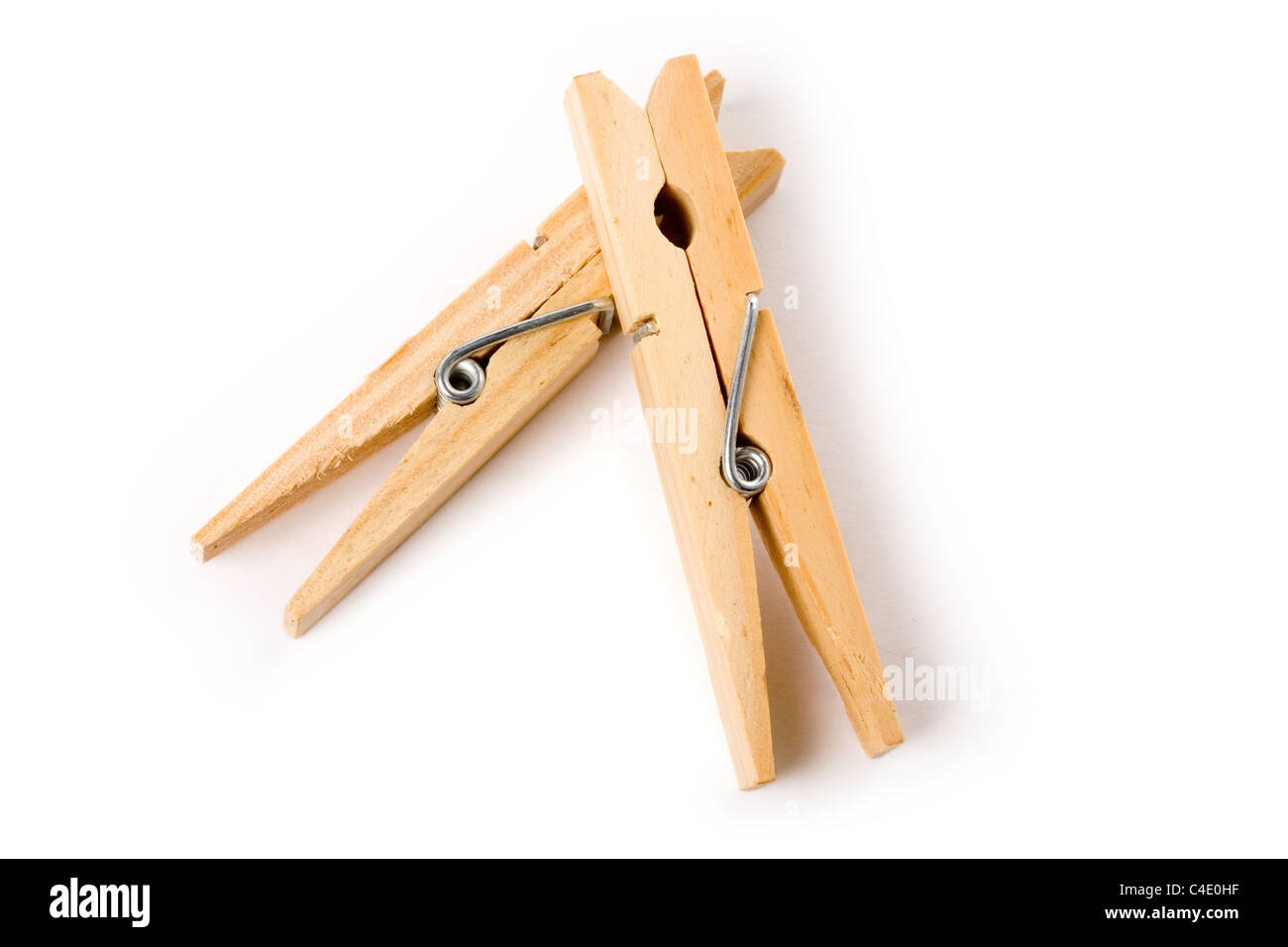 Clothespin with white background, close up shot Stock Photo - Alamy