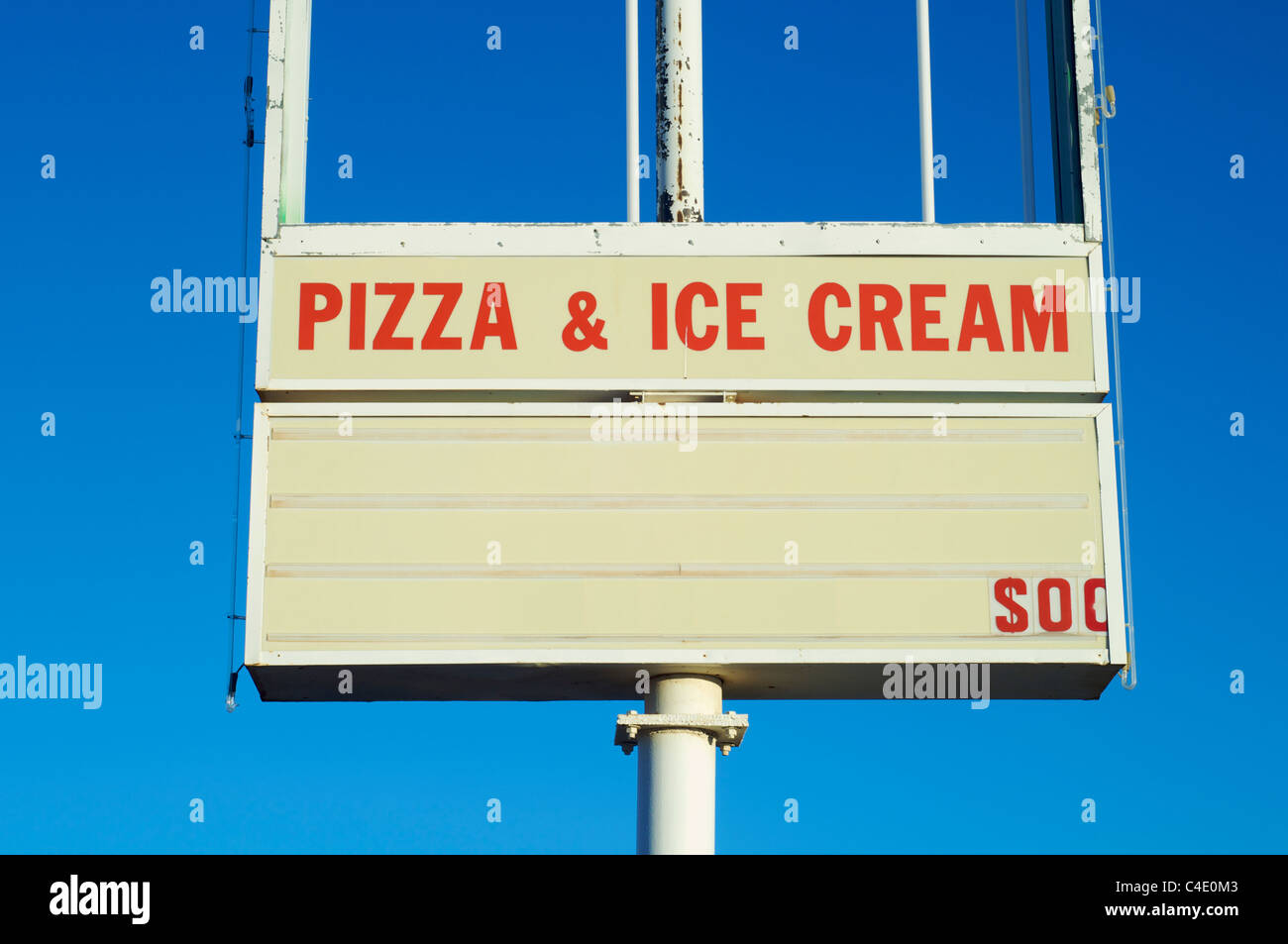 vintage signboard with blue sky Stock Photo - Alamy