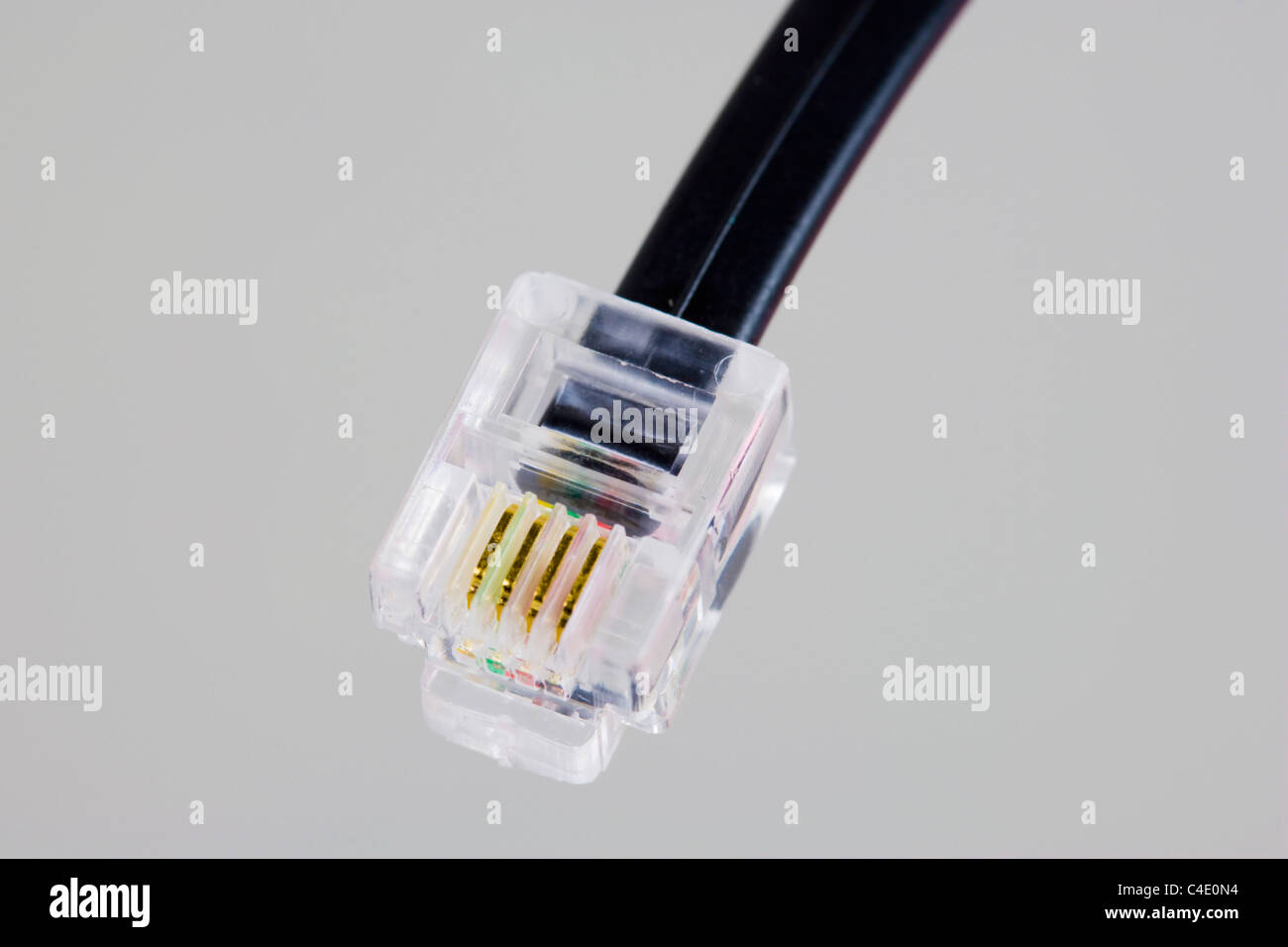 RJ-11 Phone connector on white background Stock Photo - Alamy