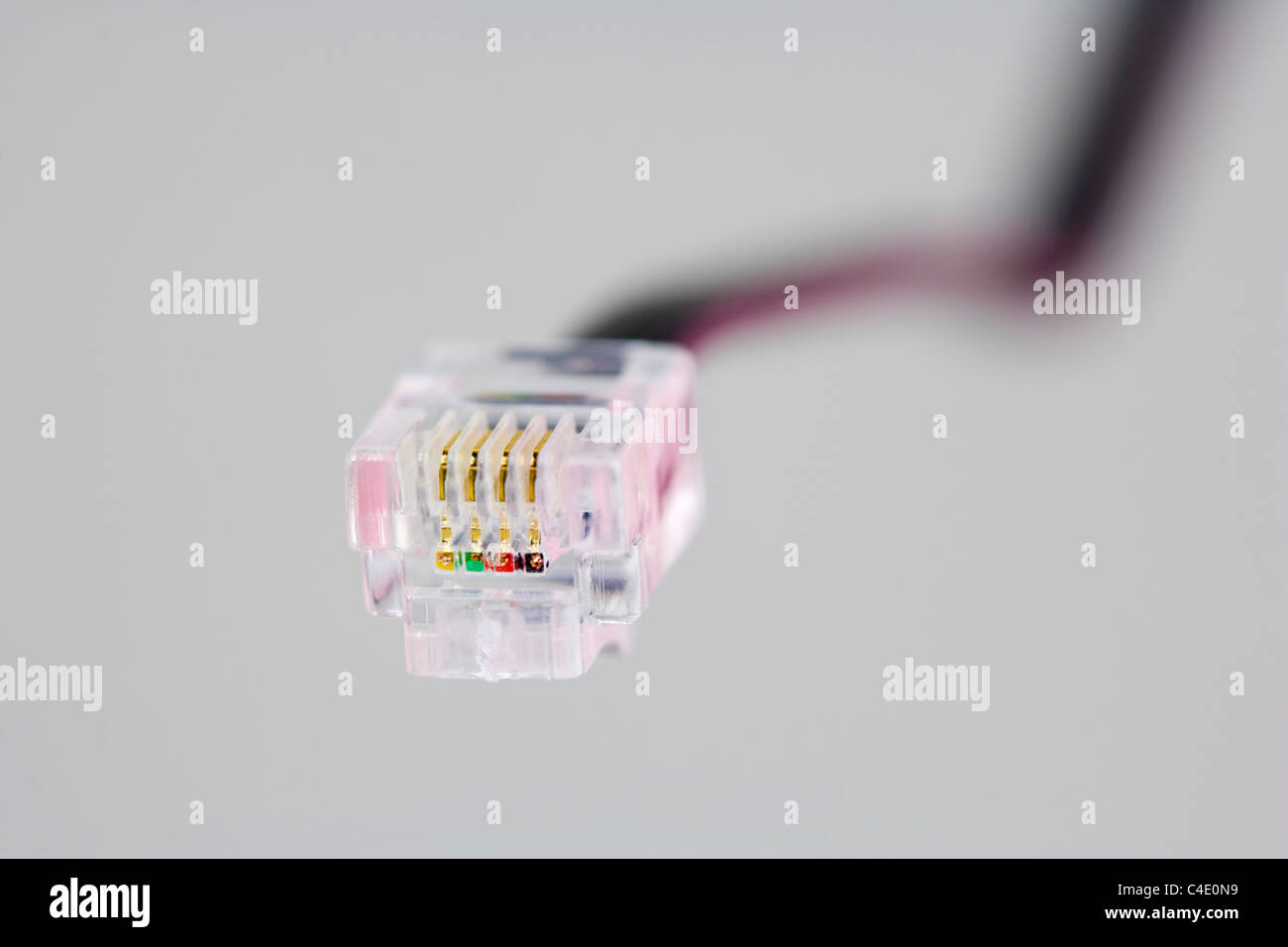 RJ-11 Phone connector on white background Stock Photo - Alamy