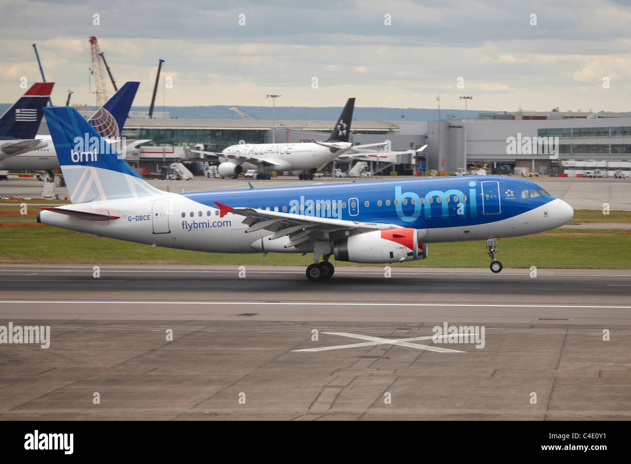 BMI A320 Aeroplane at London Heathrow Airport Stock Photo - Alamy