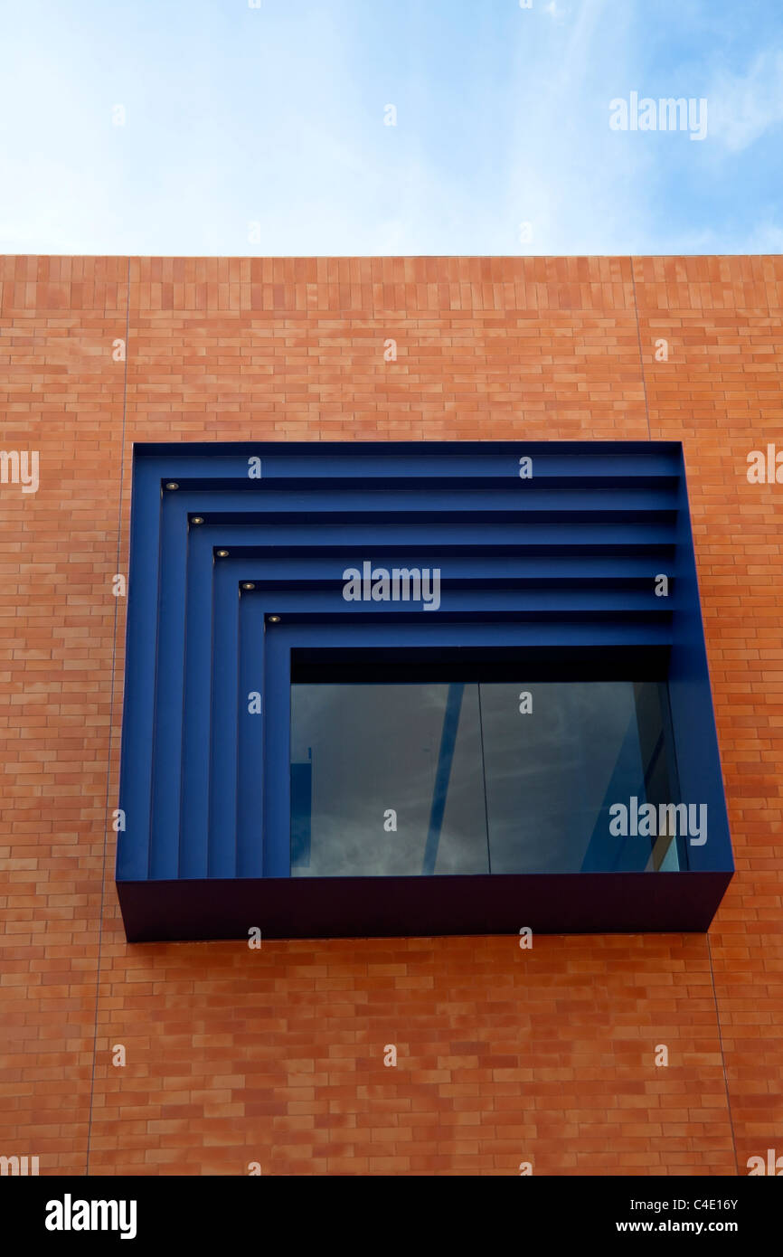 A modern square window on brick building Stock Photo - Alamy