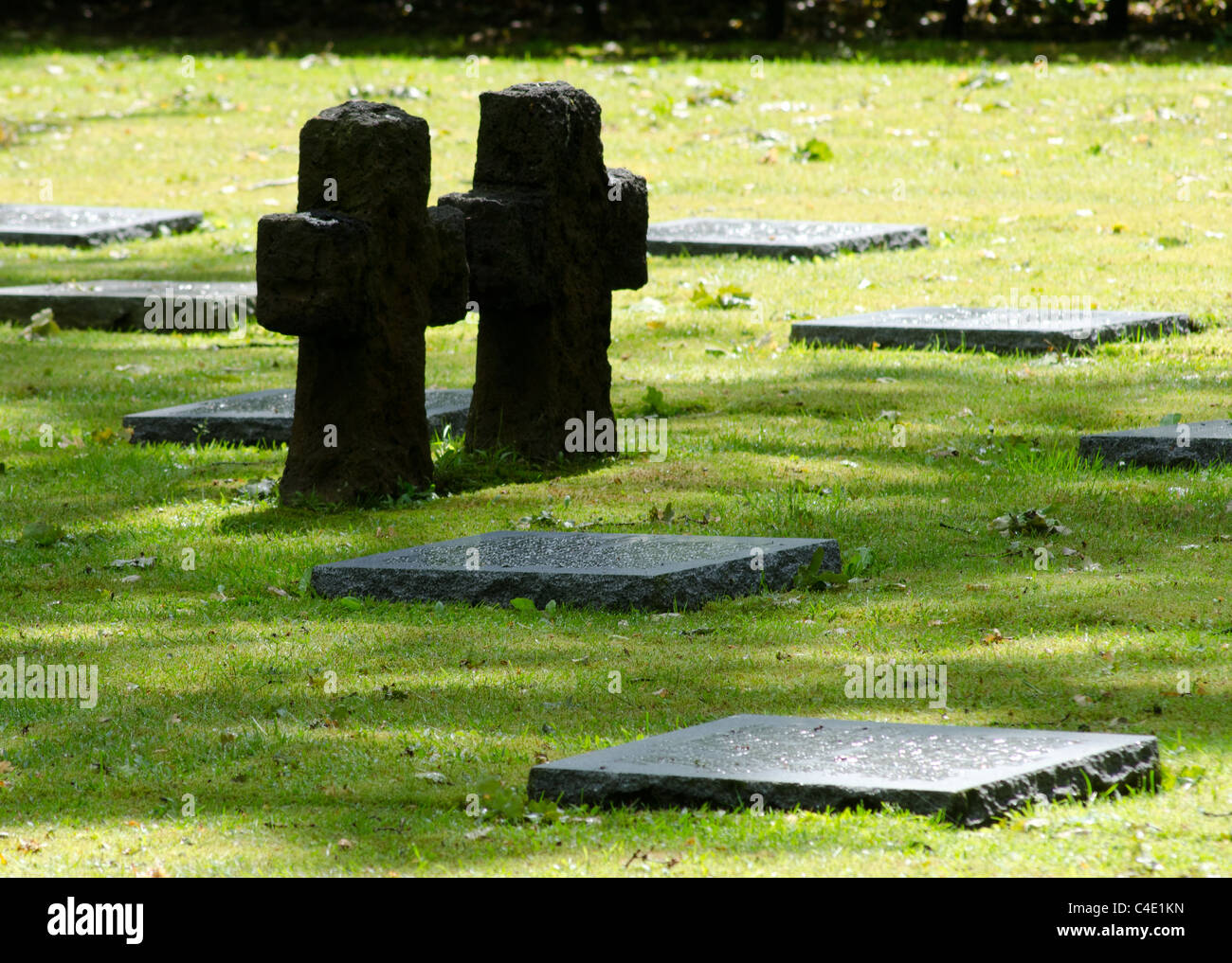 Crosses, headstones in Vladslo German war cemetery Stock Photo - Alamy