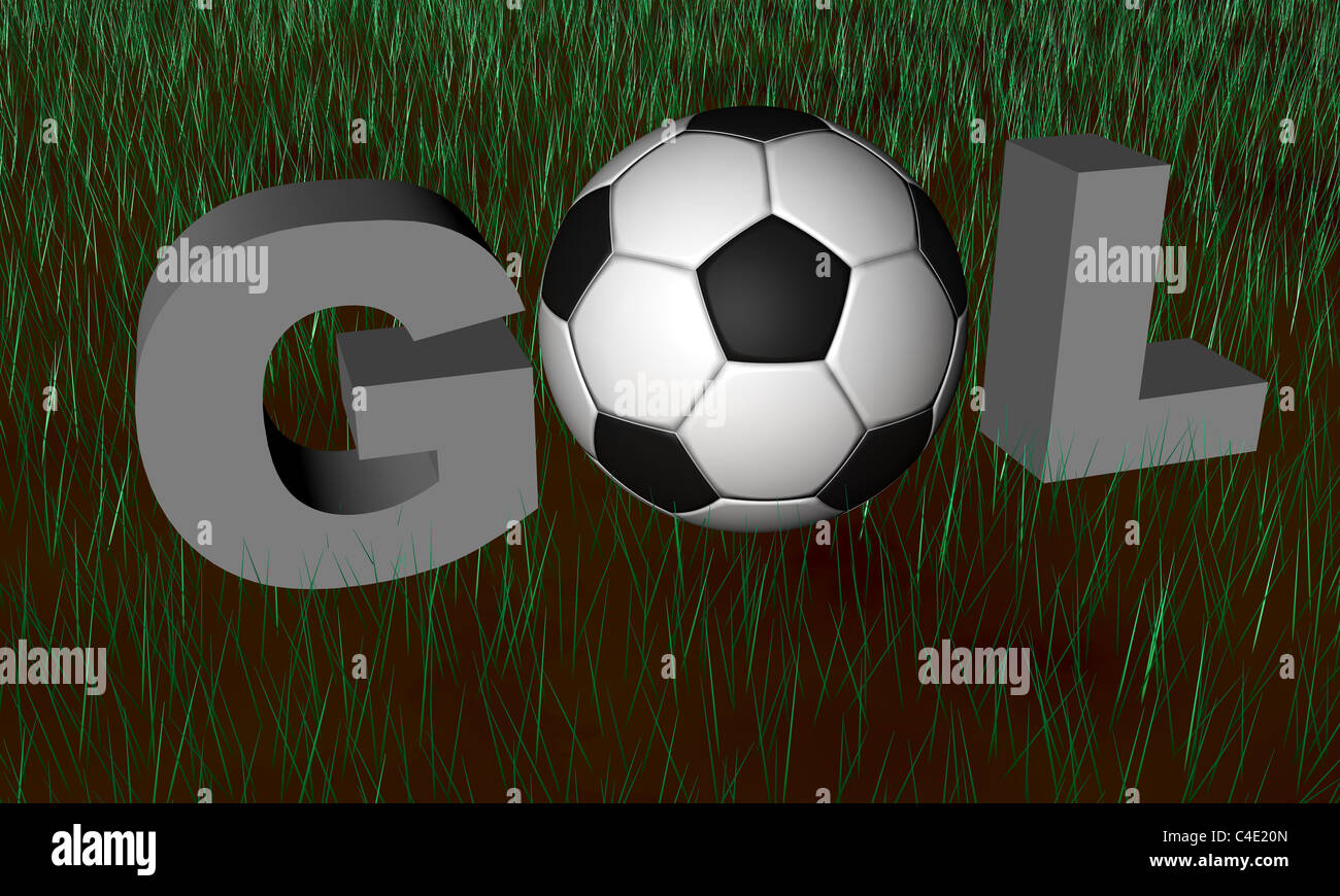 3d word goal soccer ball hi-res stock photography and images - Alamy