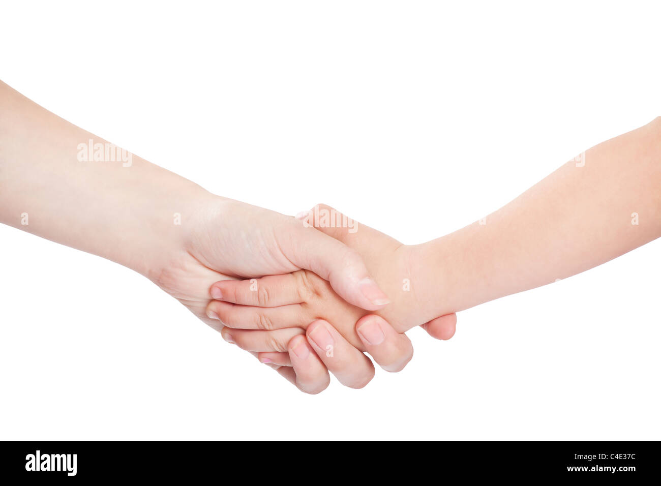 Adult and child shake hands hi-res stock photography and images - Alamy