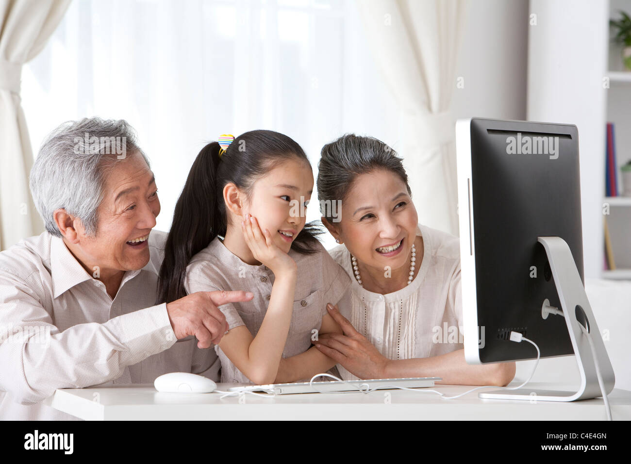 Family Video Chatting Stock Photo - Alamy