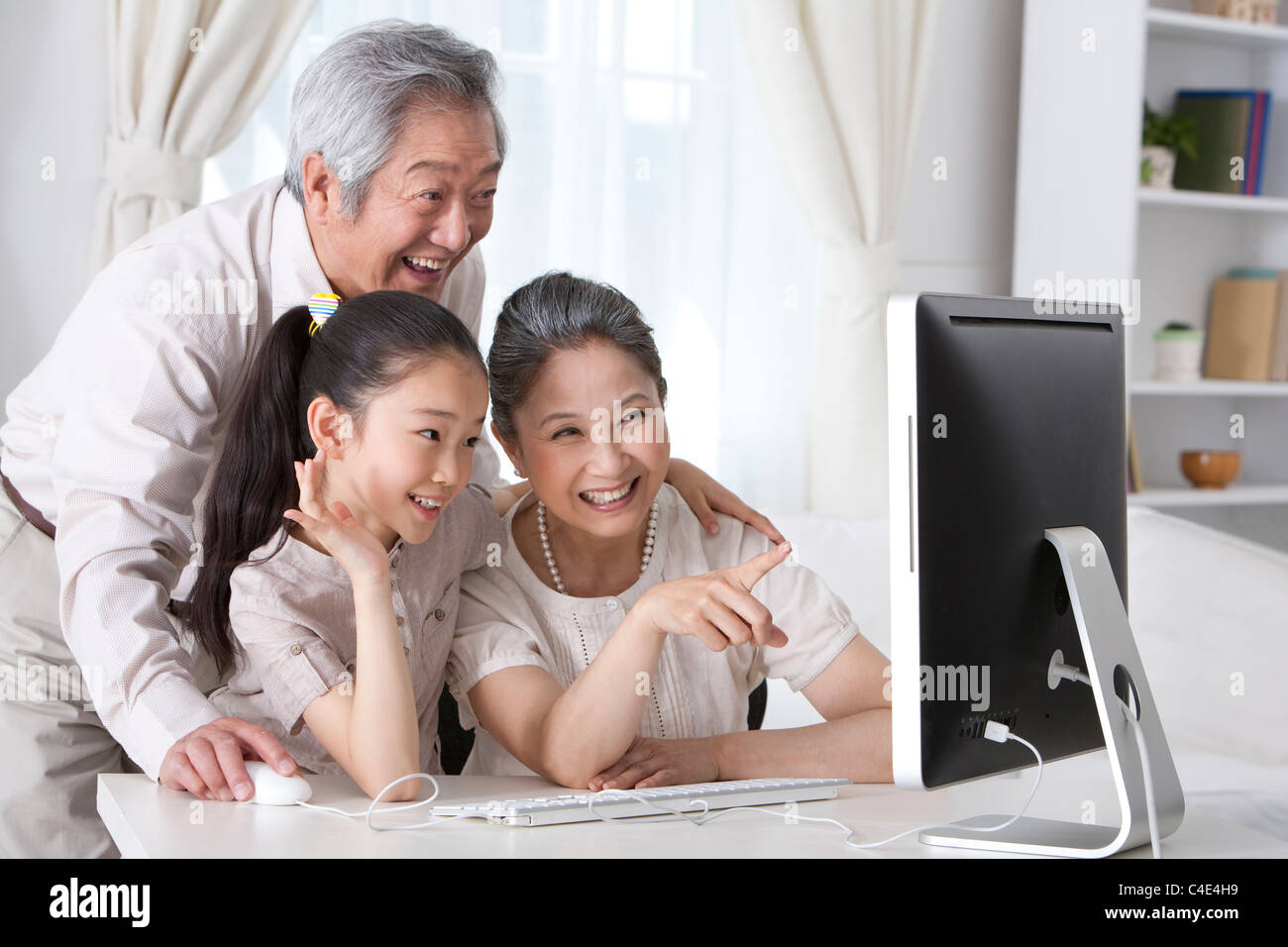 Family Video Chatting Stock Photo - Alamy
