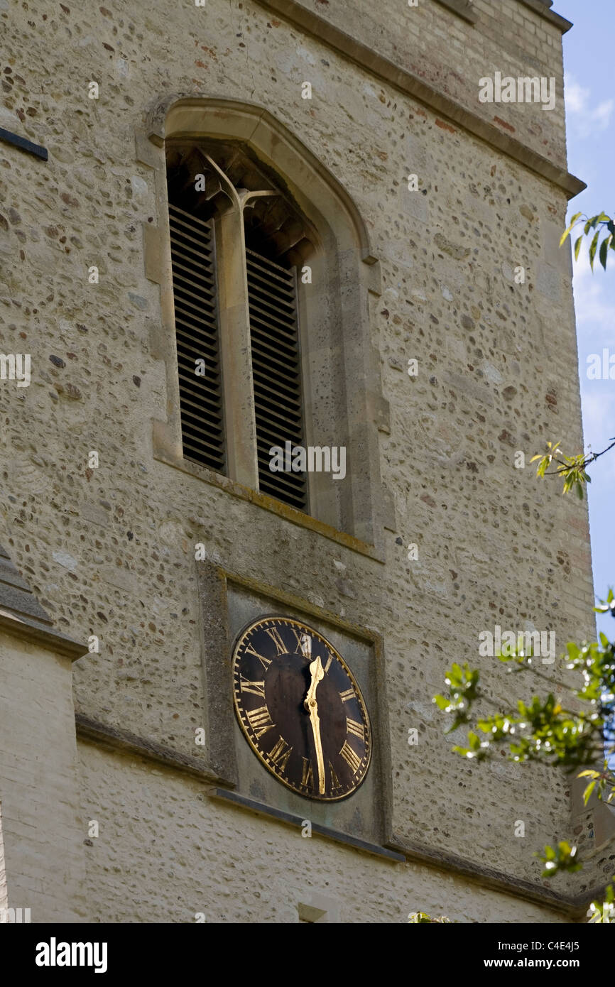 England Cambridgeshire Grantchester church clock Stock Photo - Alamy