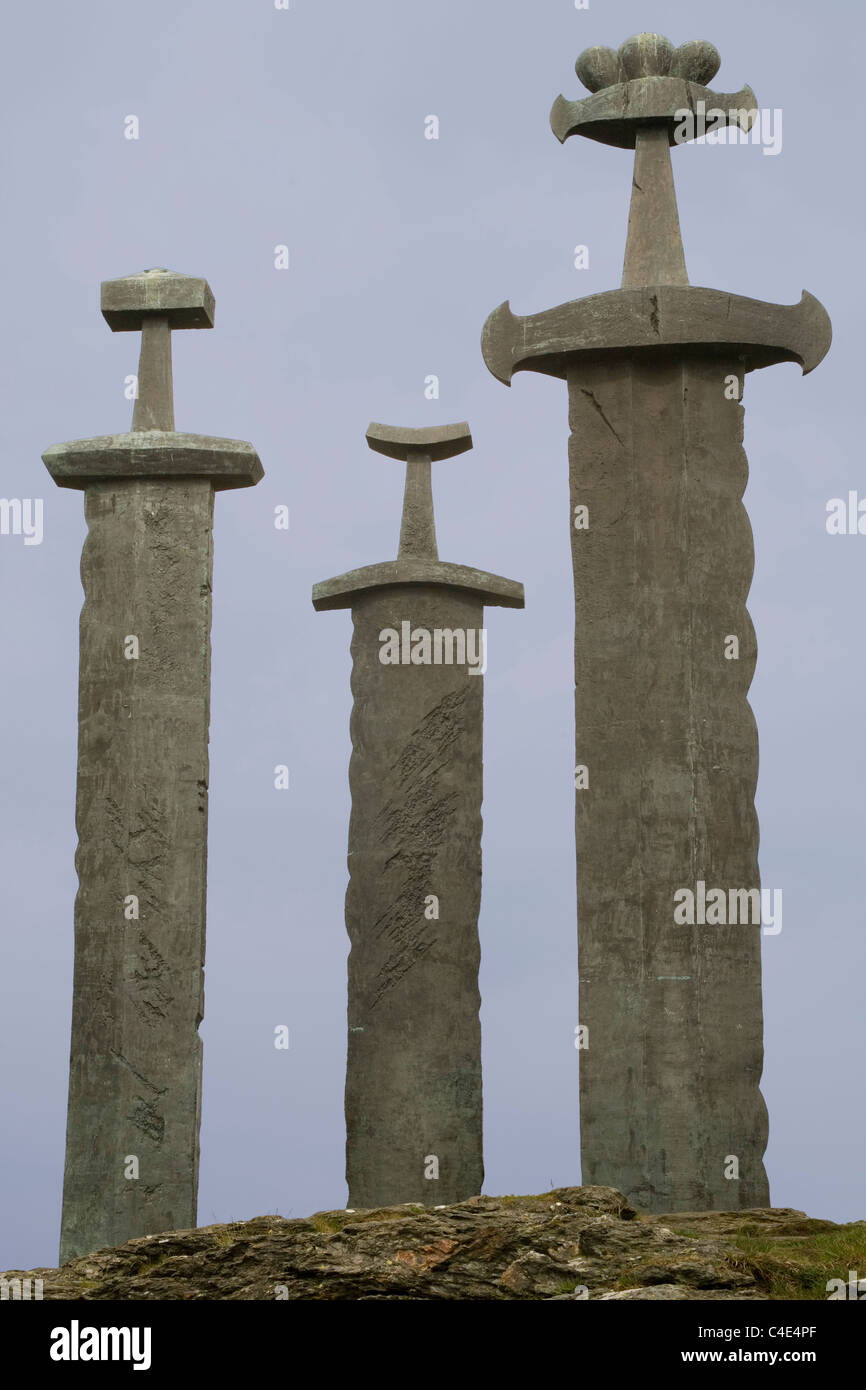 Norway Rogaland Stavanger Three Swords monument Stock Photo - Alamy
